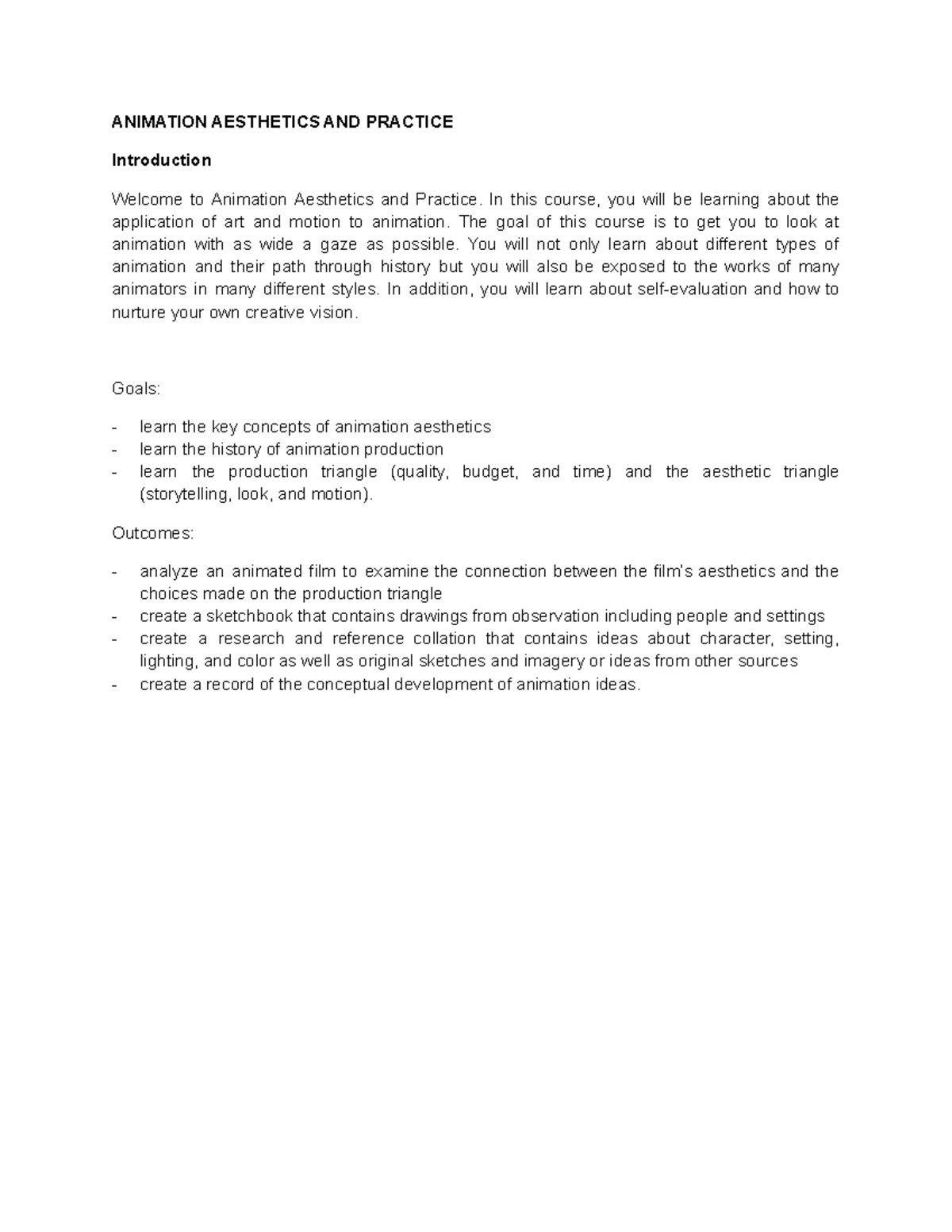 Anim-705 1 - Week 1, Unit 1 lecture materials: Introduction, The ...