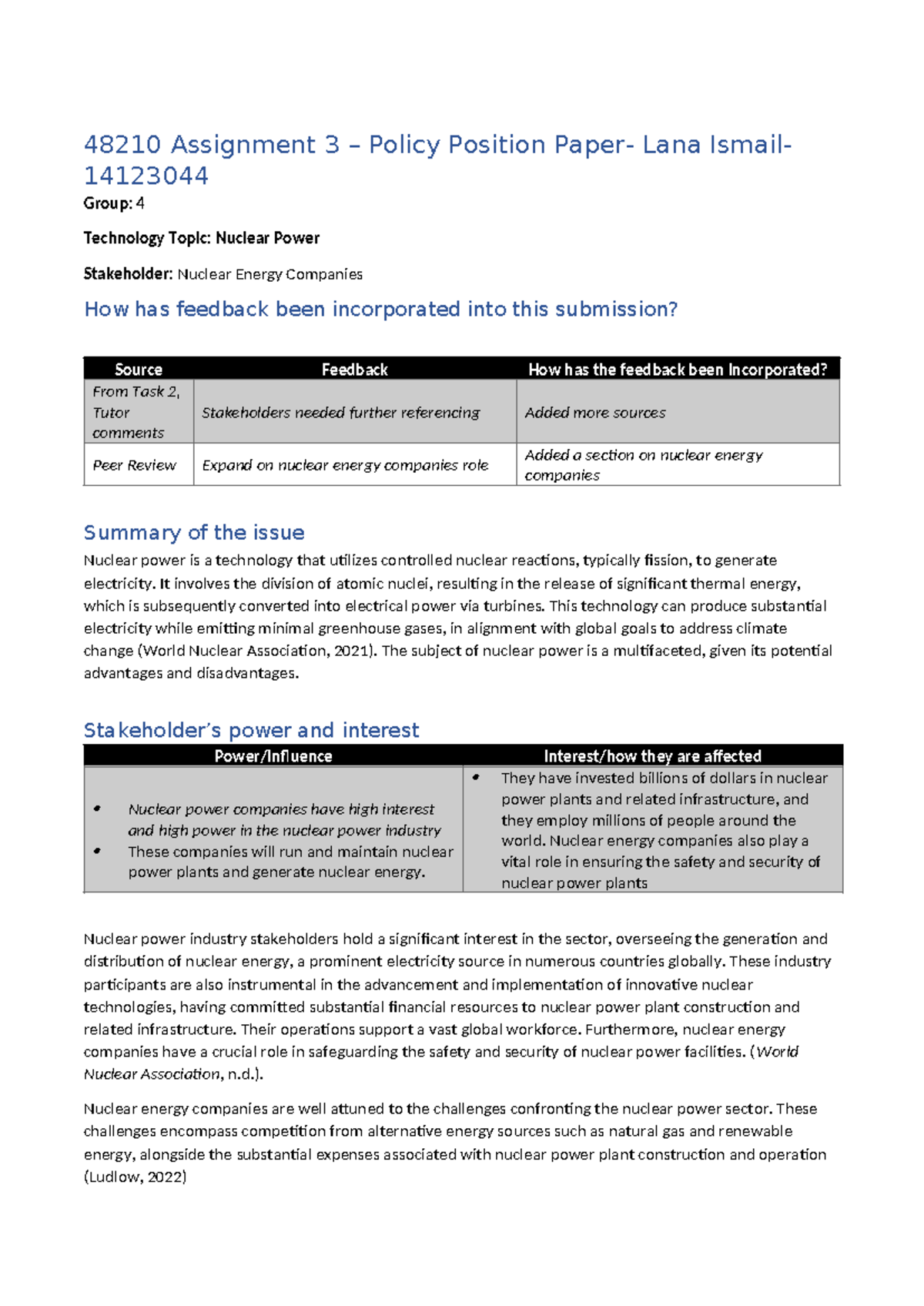 48210 Policy Position Paper - 48210 Assignment 3 – Policy Position ...