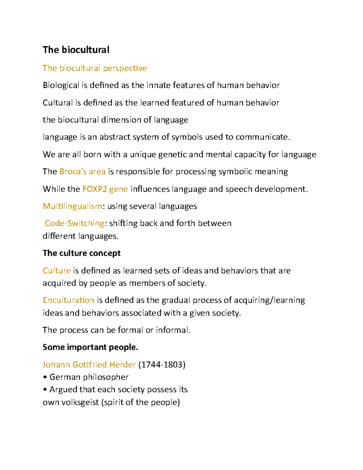 Biocultural and culture concept - The biocultural The biocultural ...