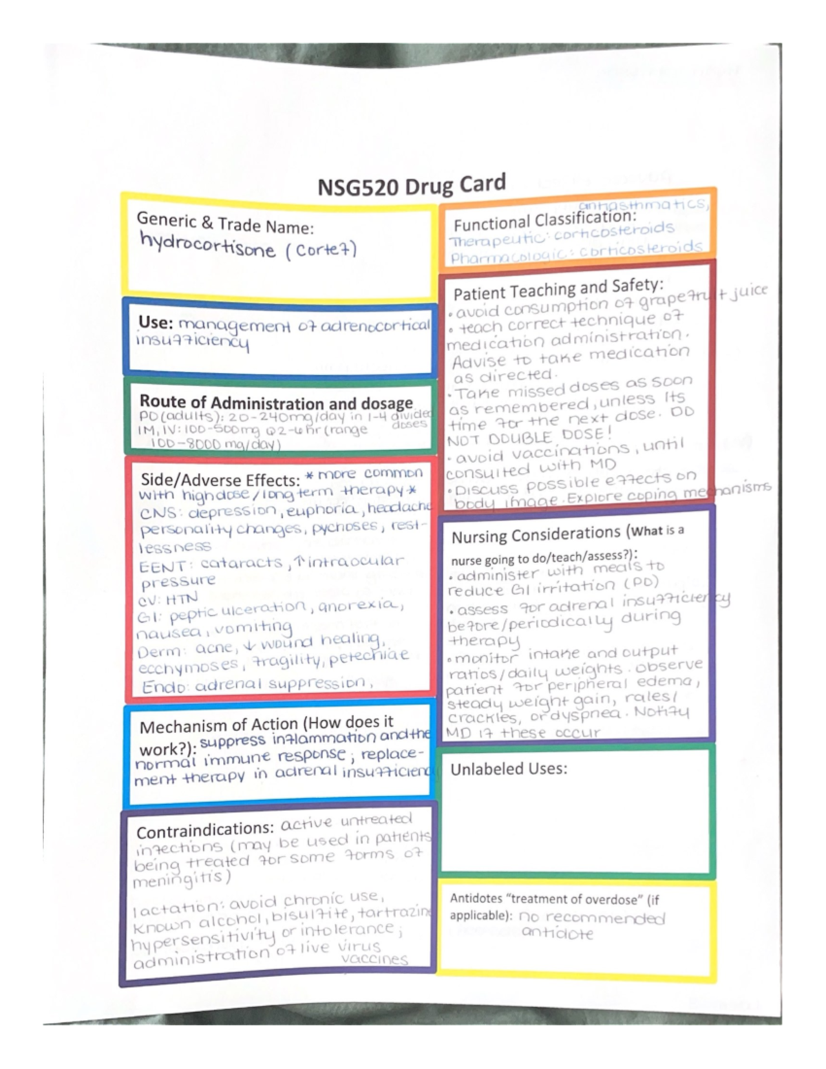 Week 3 Drug cards - NSG 124 - Studocu