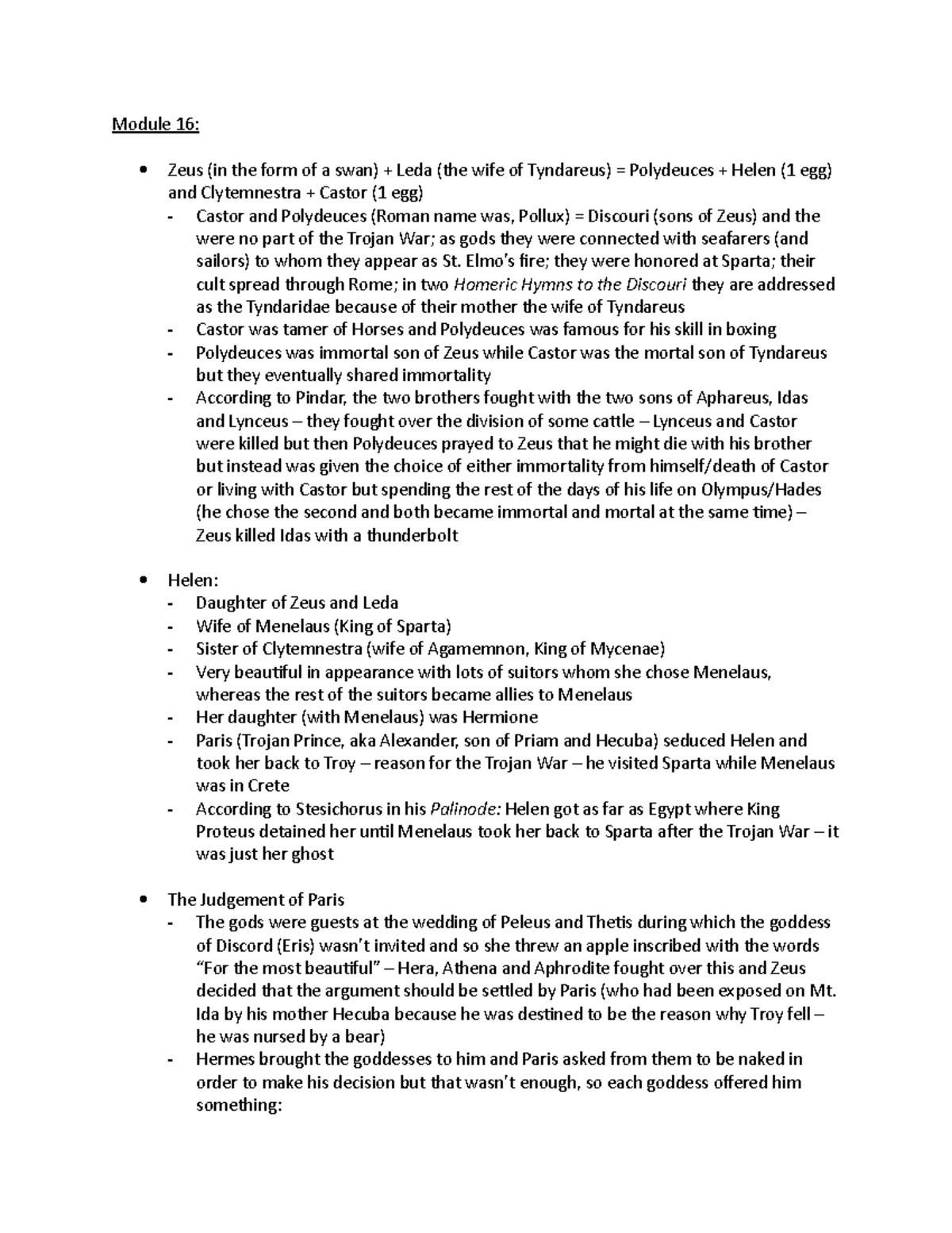 The Trojan War Summary/Practice Questions - Module 16: Zeus (in the ...