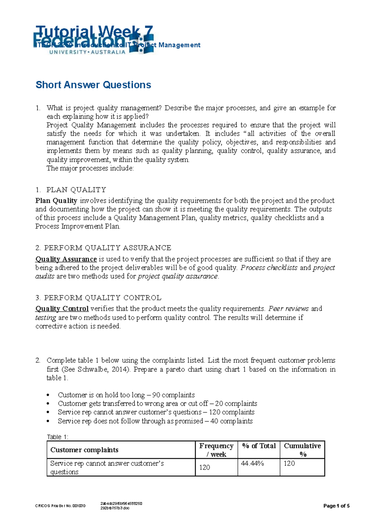 Itech 2250 lab 7 - LAB 7 - ITECH 2250 Introduction to IT Project Management Short Answer ...
