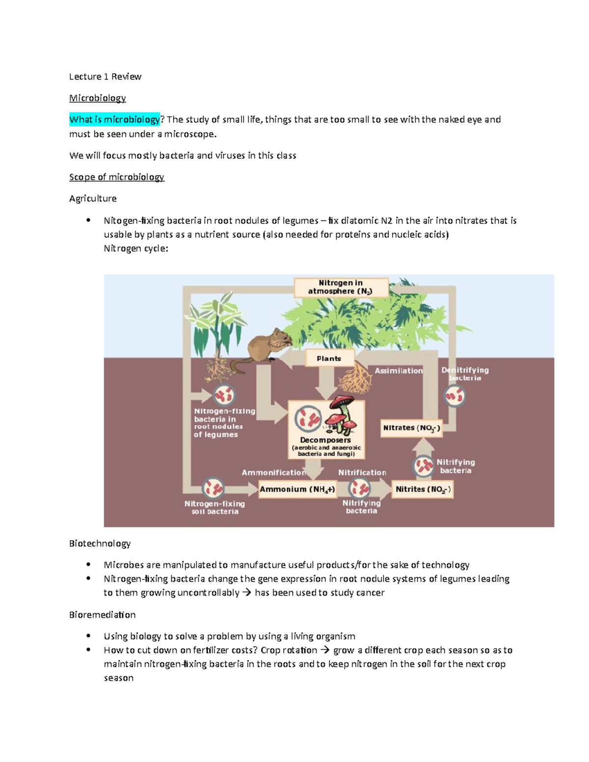 Lecture 1 Review - Lecture 1 Review Microbiology What is microbiology ...
