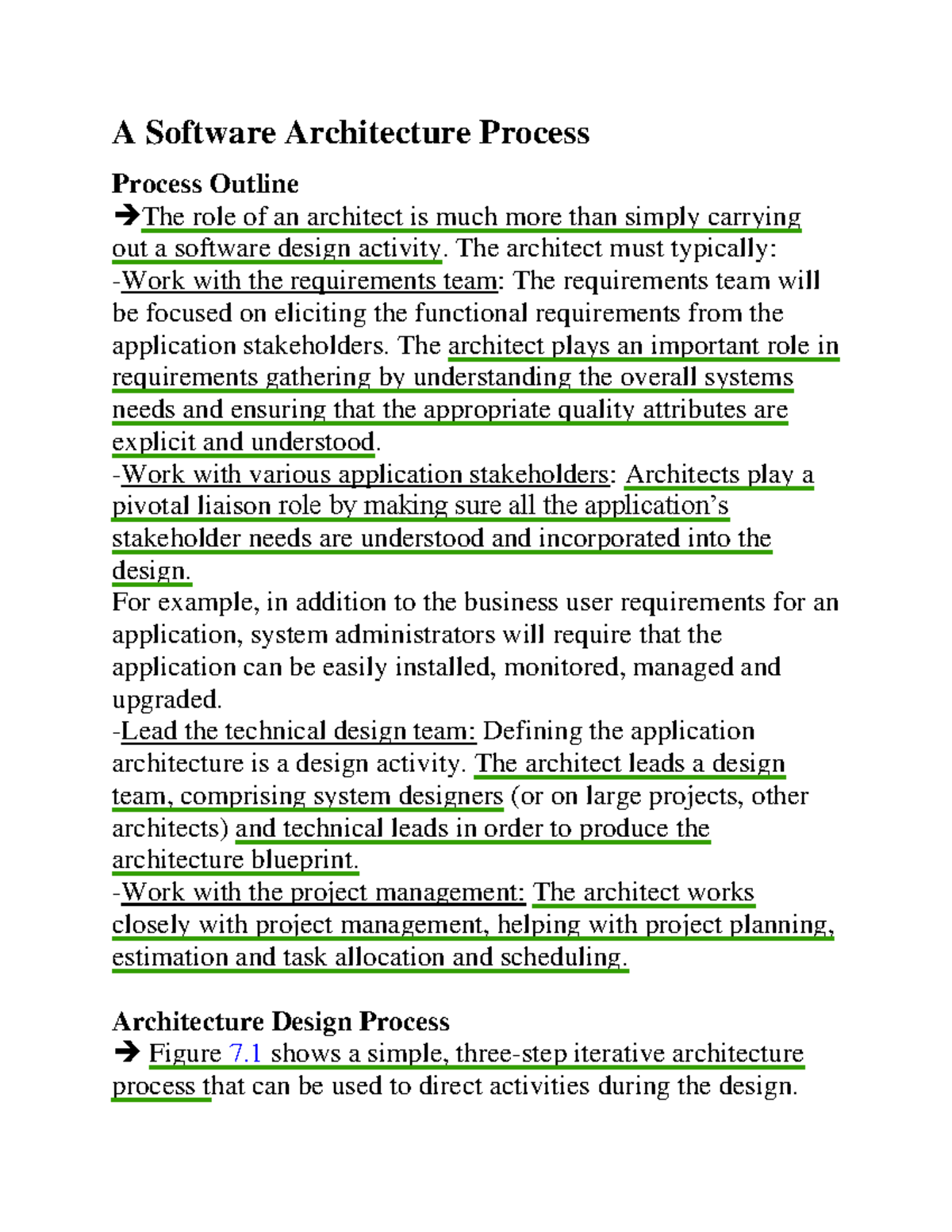 SDA-FALL-2023-Lecture#13 Architecture Process - A Software Architecture Process Process Outline ...