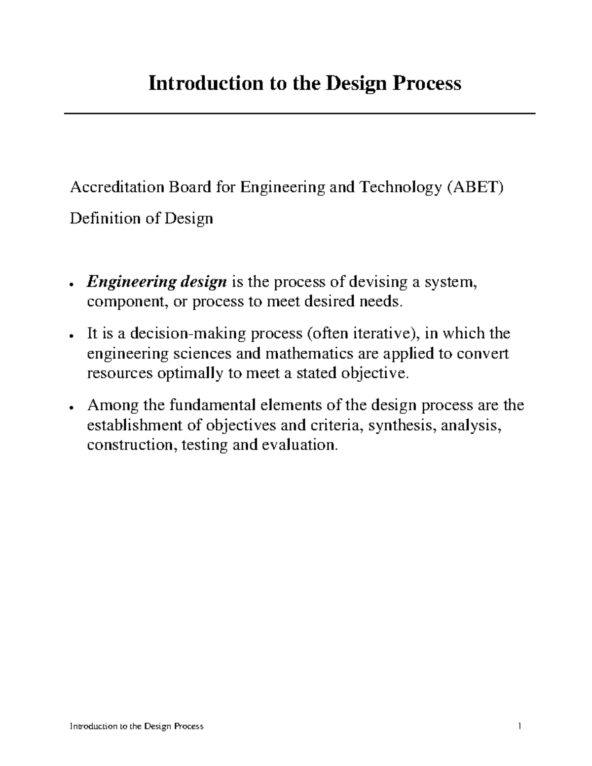Design Process - Introduction to the Design Process Accreditation Board ...