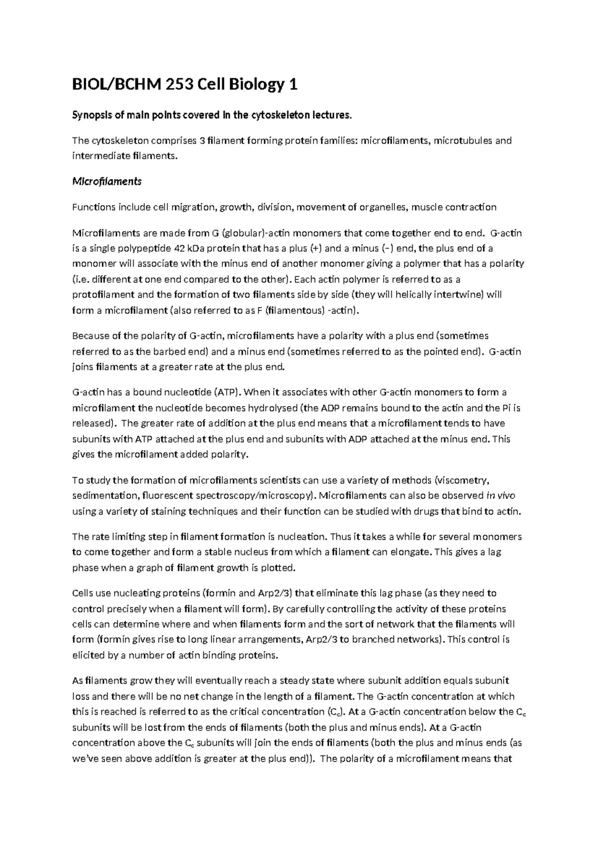 BIOL BCHM 253 2024 Mid Term Test - BIOL/BCHM 253 Cell Biology 1 ...