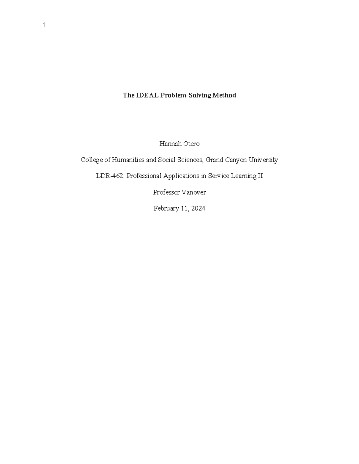 The Ideal Problem-Solving Method - 1 The IDEAL Problem-Solving Method ...