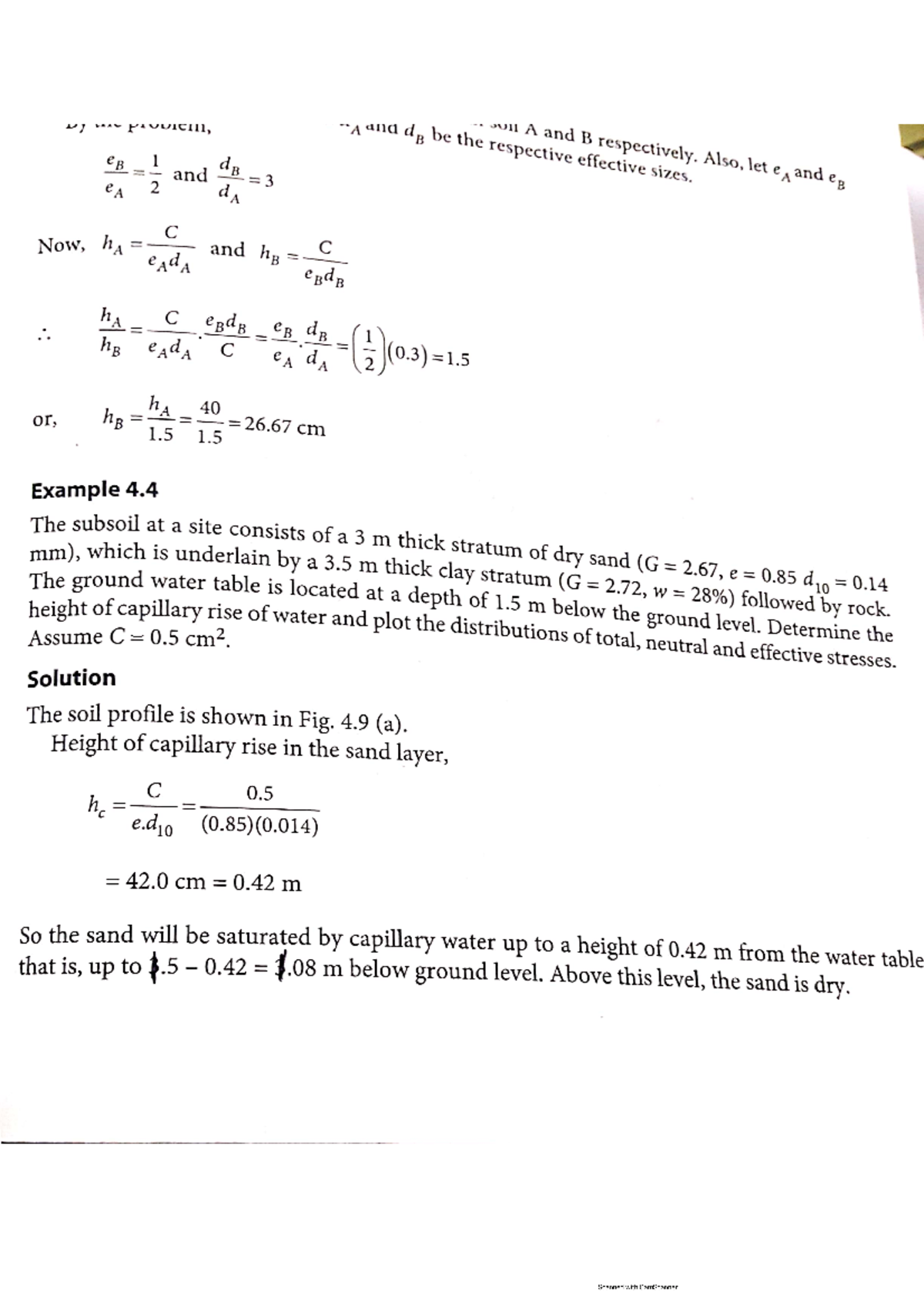 Effective stress problem - Geotechnical engineering 1 - Studocu