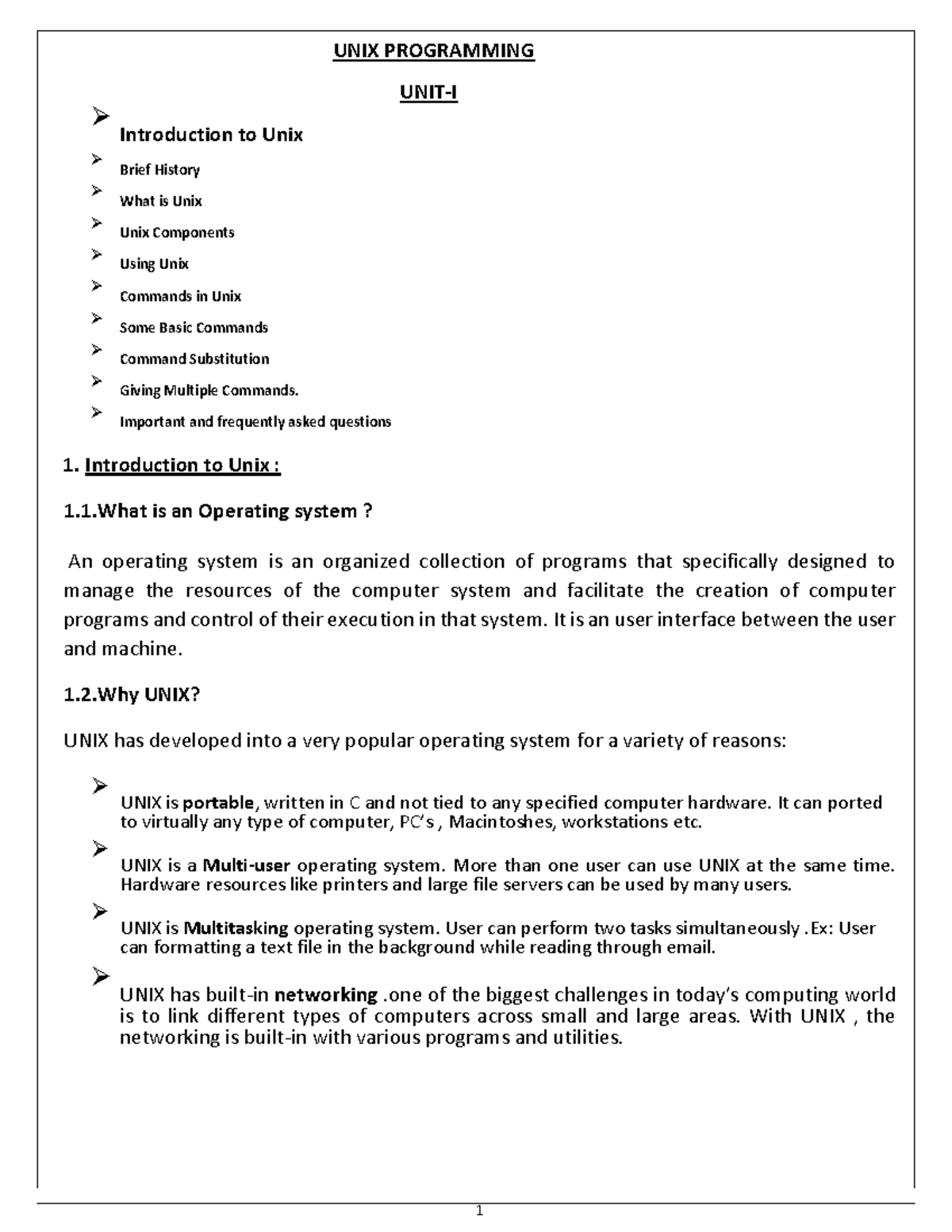 UNIX Programming - This document is about the subject work of ...