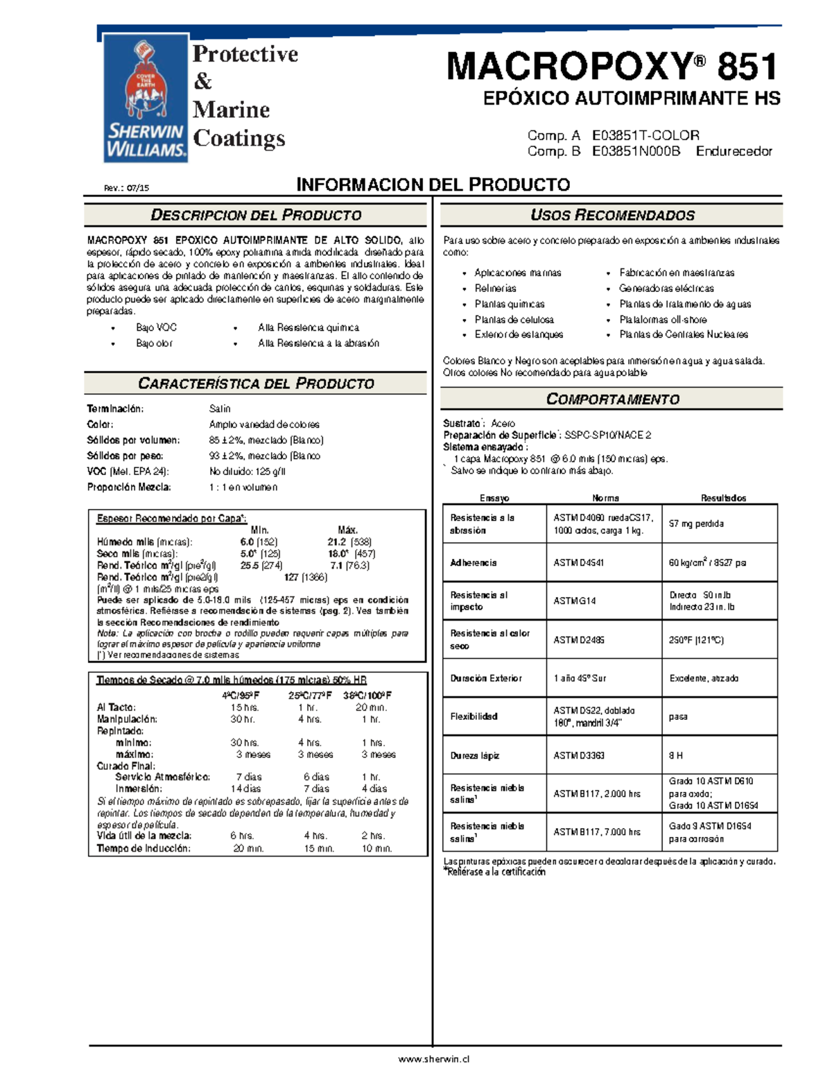 Macropoxy-851 - PINTURA EPOXICA - & Marine Coatings MACROPOXY ® 851 ...