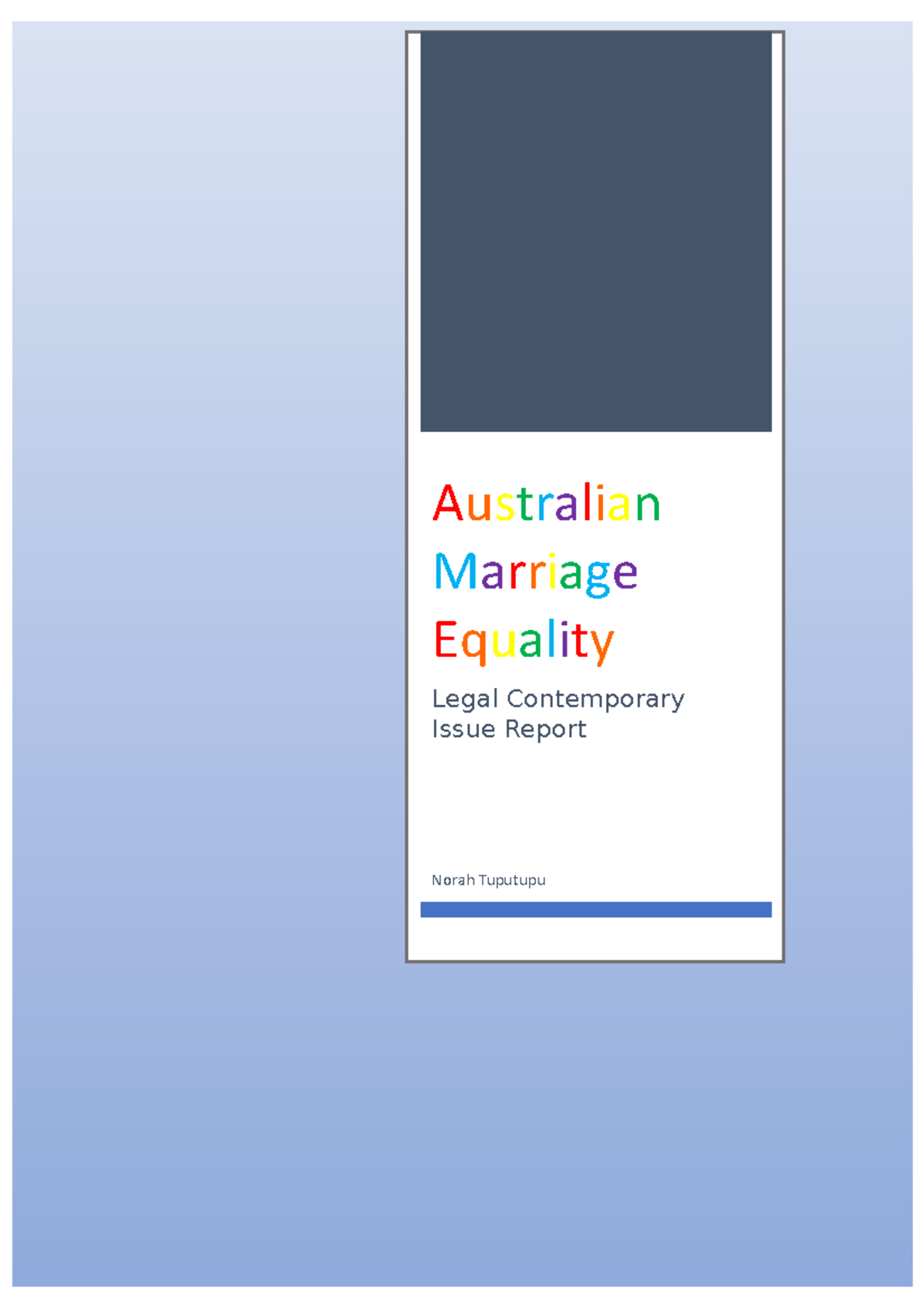 Marriage-Equality year 11 assignment done - Studocu