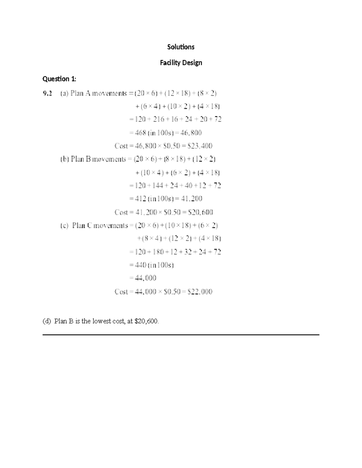 Tutorial 3-Solutions-Facility Design - Solutions Facility Design ...