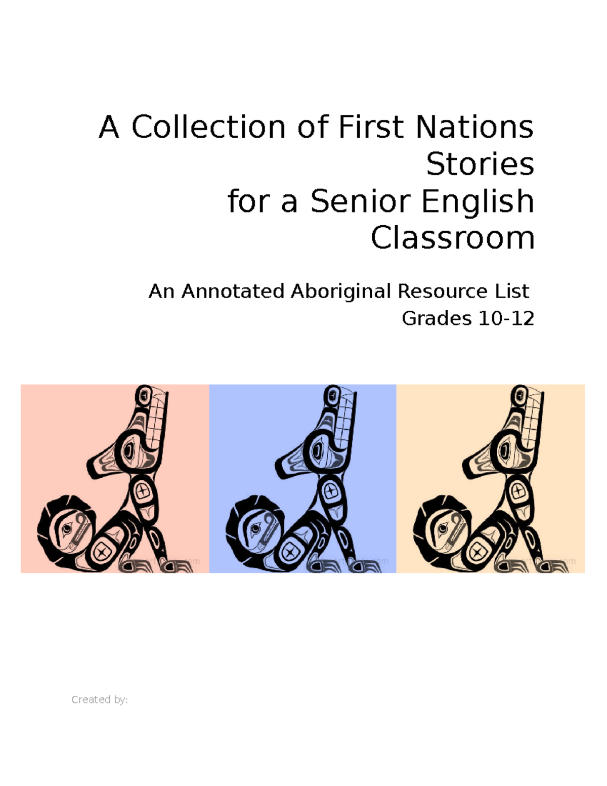English resource list - jonathan remple - A Collection of First Nations ...