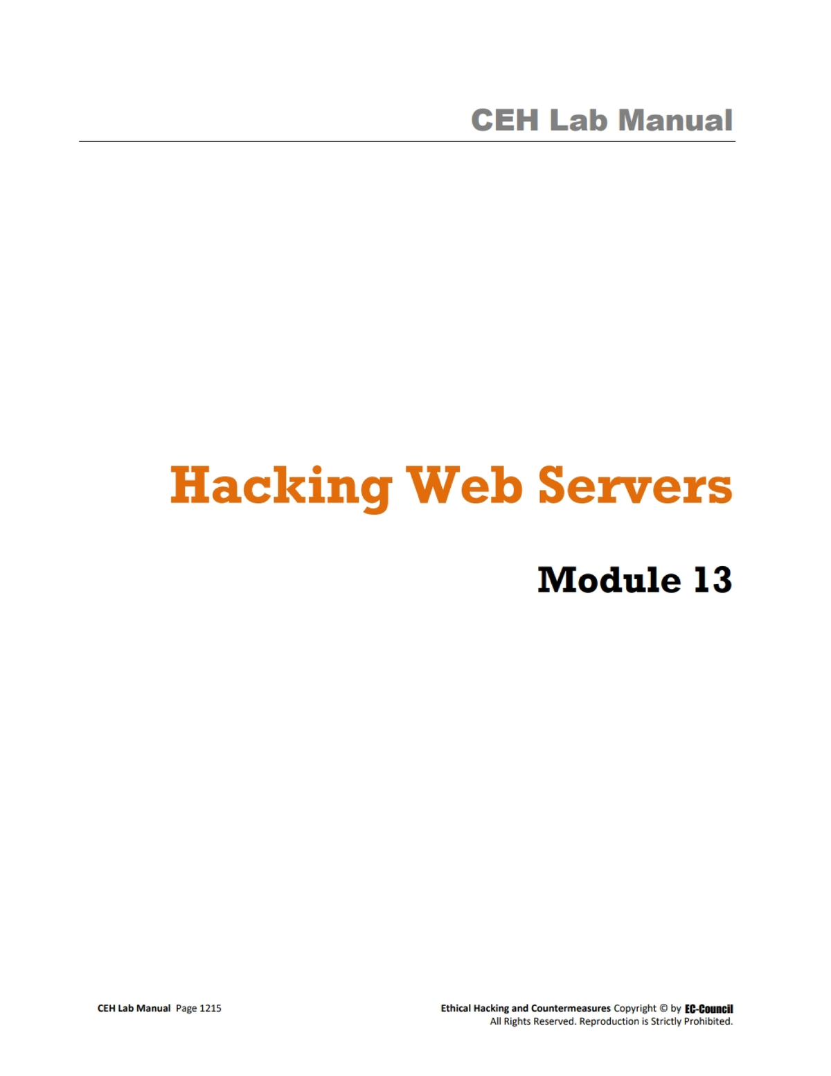 CEH11 Lab Manual Module 13 - Hacking Web Servers - CEH Lab Manual Hacking Web Servers Module 13 ...
