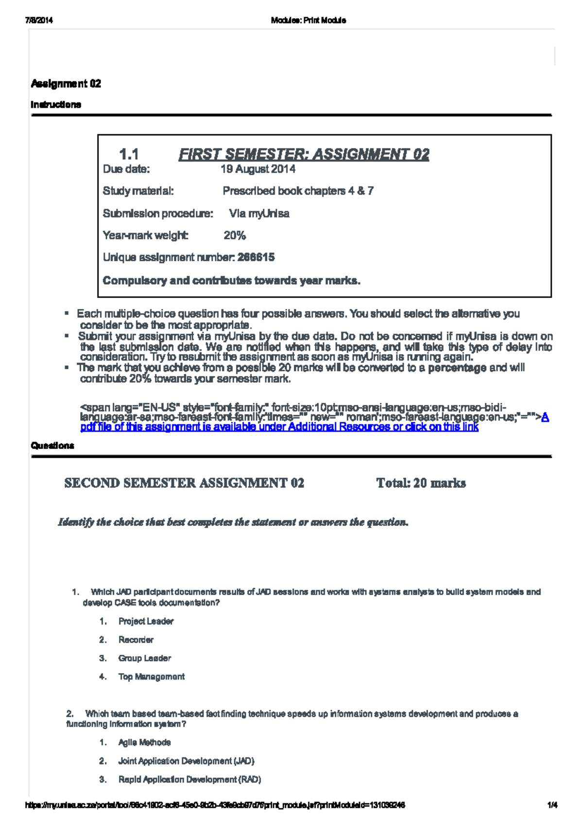 Modules Assignment 2 - Summary Information to Business Information ...