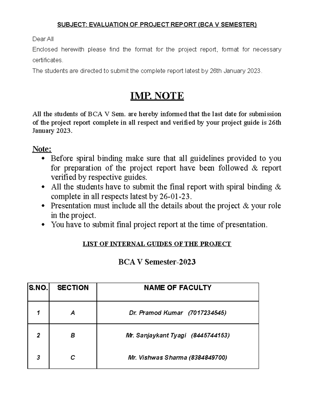 Project Layout BCA V sem - ####### SUBJECT: EVALUATION OF PROJECT ...