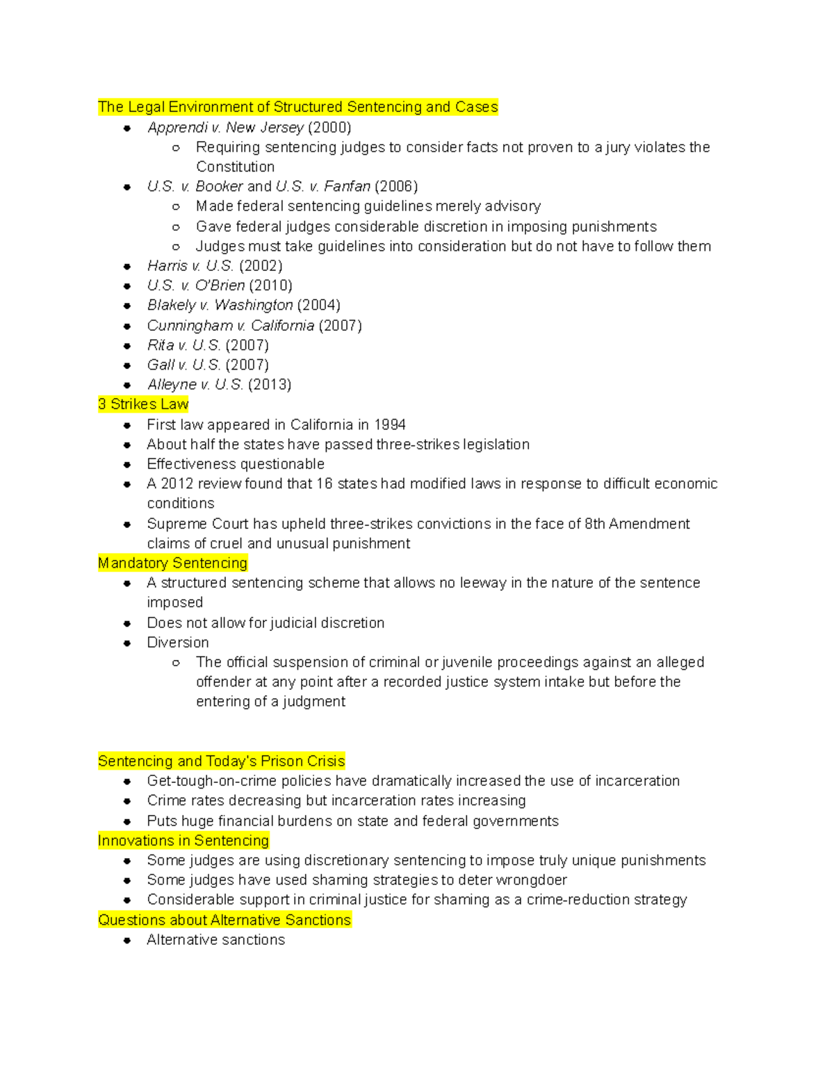 Crim ch 9 lec notes pt 4 - The Legal Environment of Structured ...