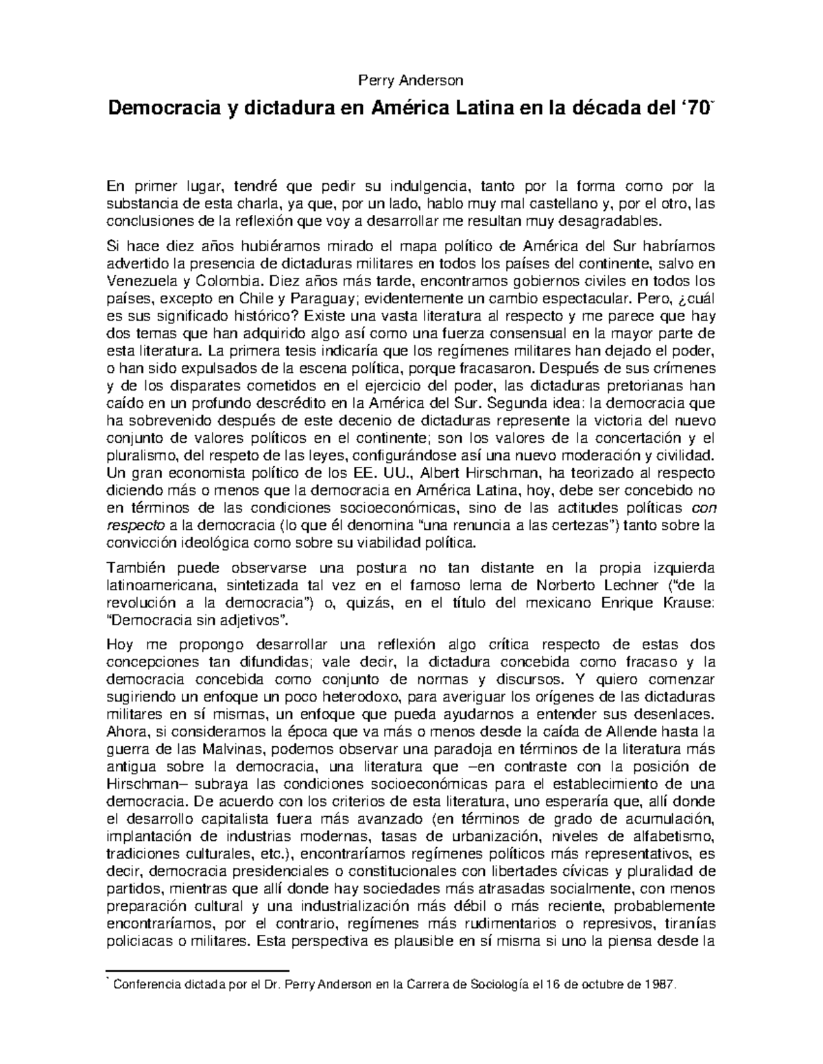 Anderson - kokokok - Perry Anderson Democracia y dictadura en América ...