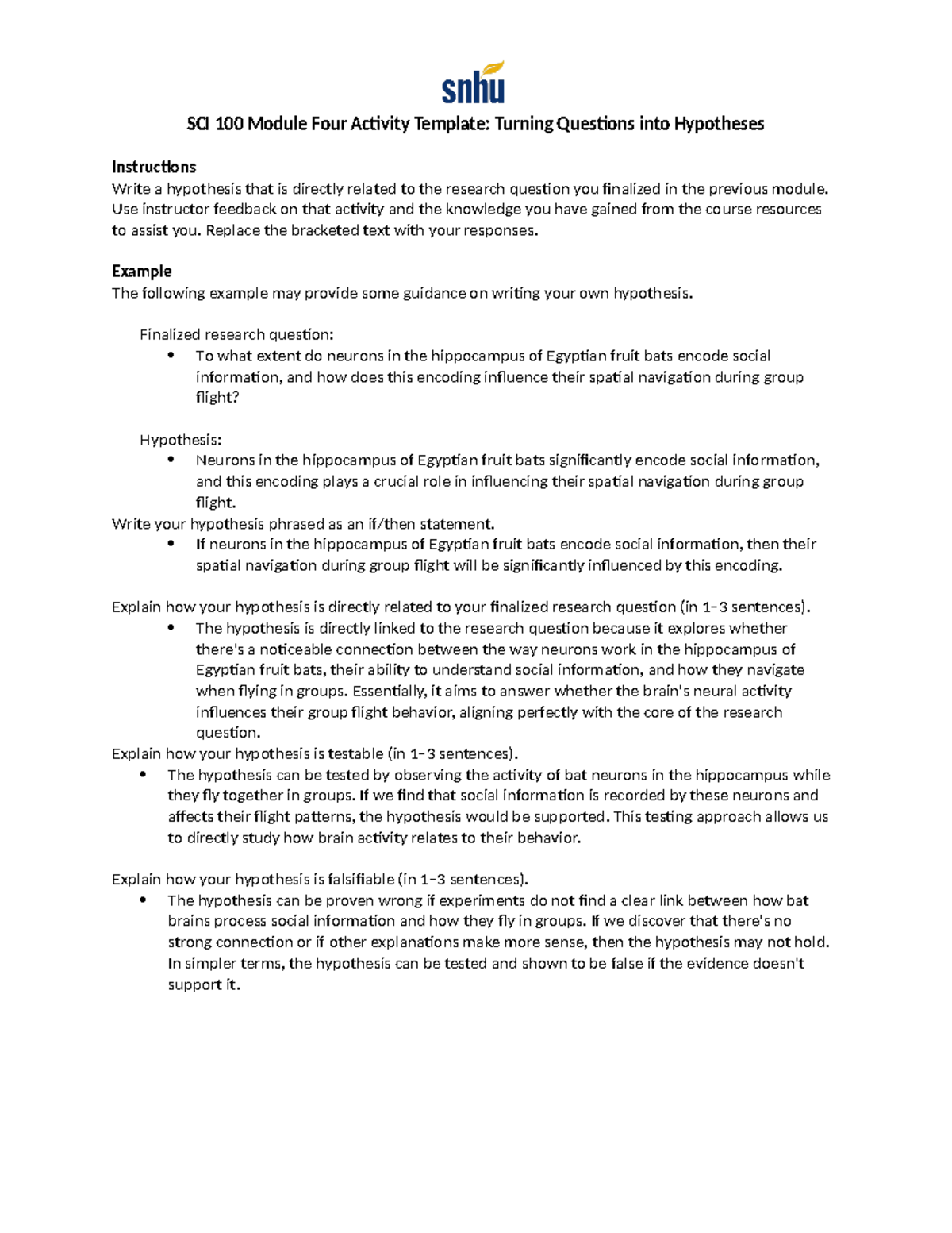 SCI 100 Module Four Activity hennessy - SCI 100 Module Four Activity ...