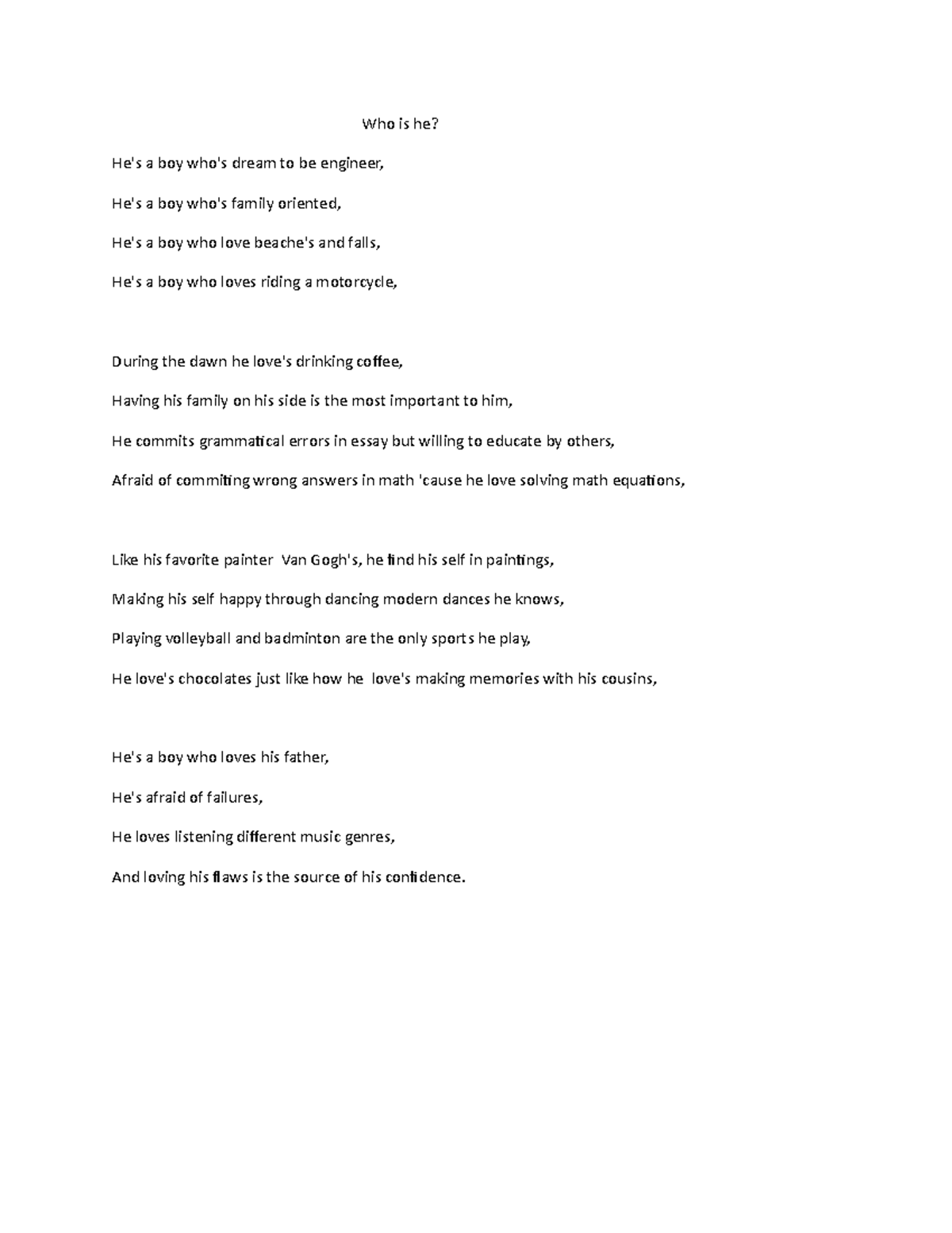 POEM REGARDING LIFE - BS in Accounting Information System - Studocu