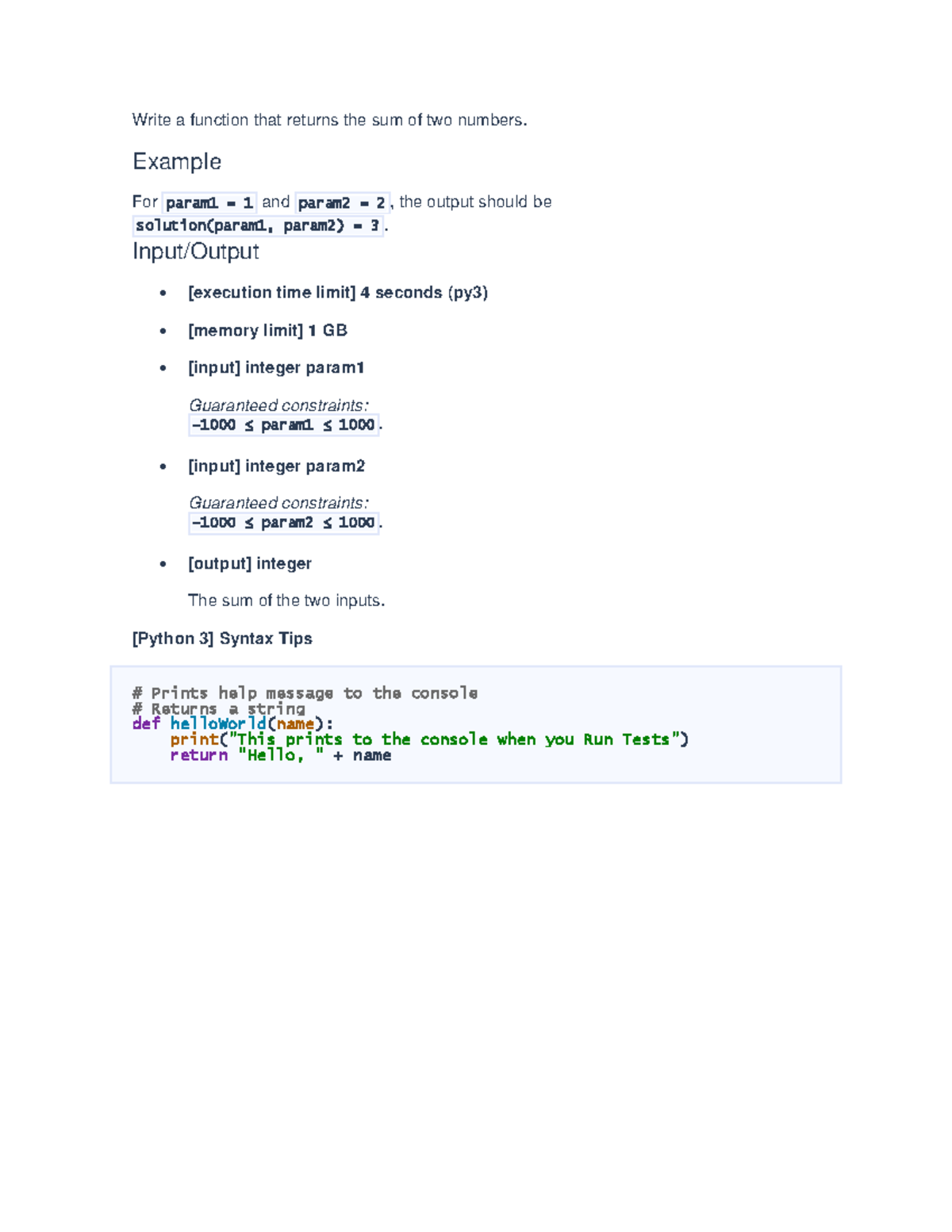 1 Algoritmia Y Programación (CT10006) - Editar - Write a function that returns the sum of two ...