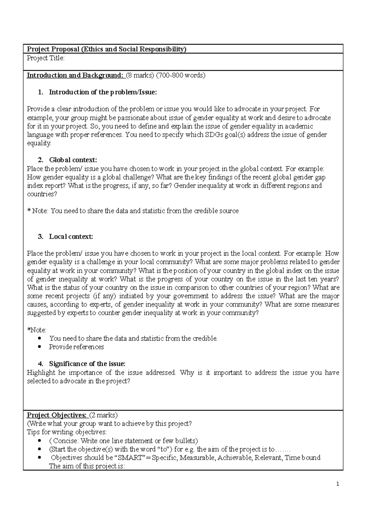 Project Proposal1 Ethics And Social Responsibility Project Proposal Ethics And Social 