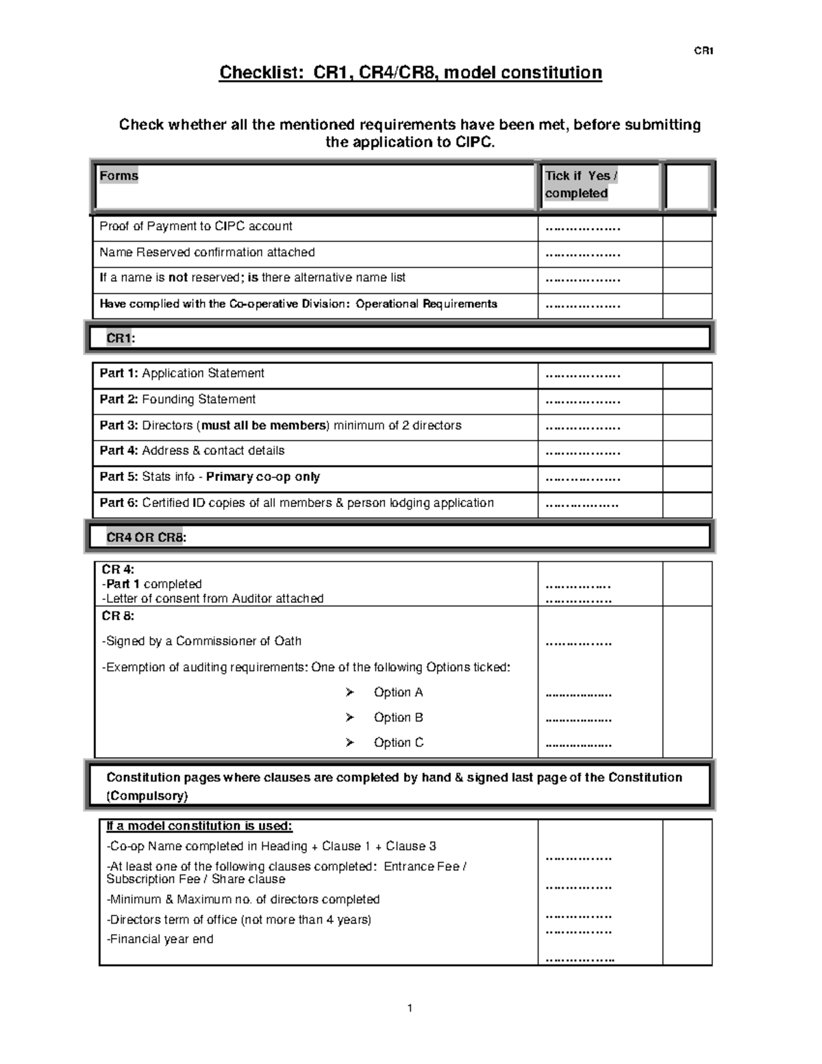 1 FORM CR1 v4 - W3U478IYIOIFCIGLHUN - Checklist: CR1, CR4/CR8, model ...