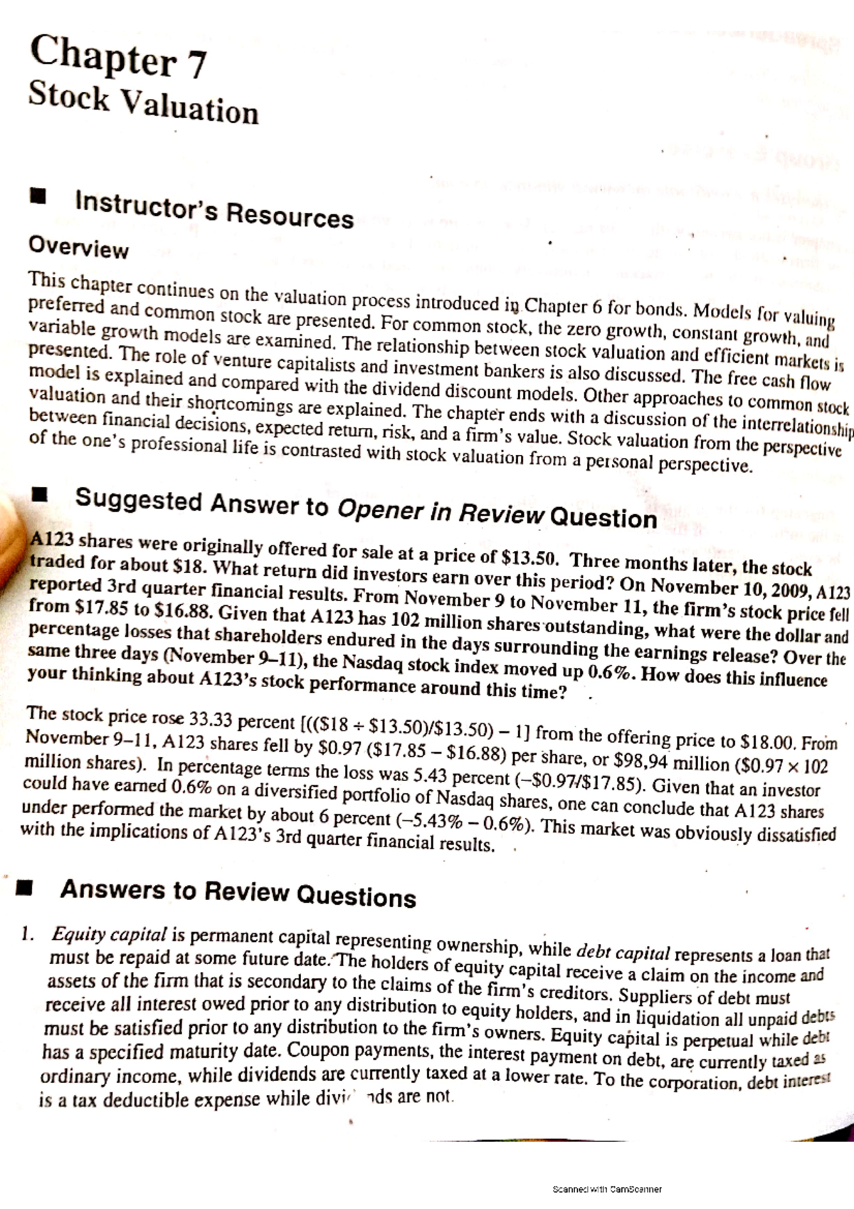 Stock valuation gitman solutions - Financial Management - Studocu