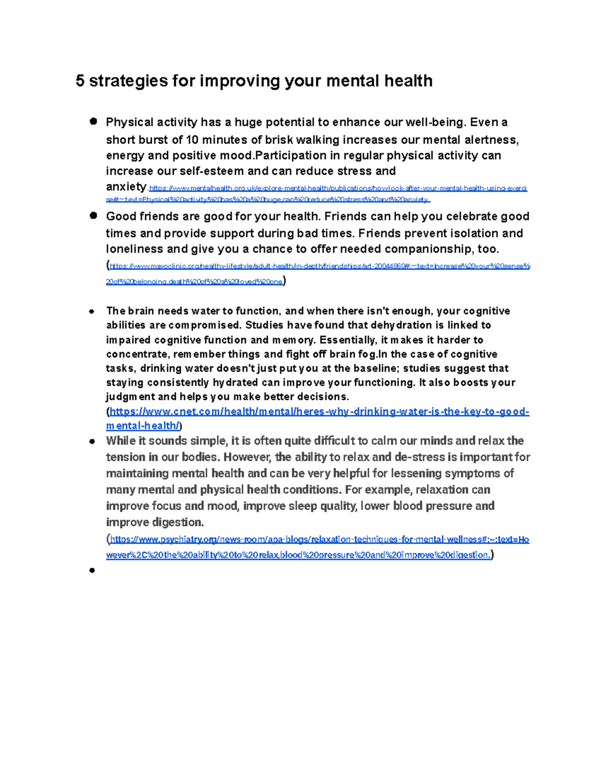 5 strategies for improving your mental health - Even a short burst of ...