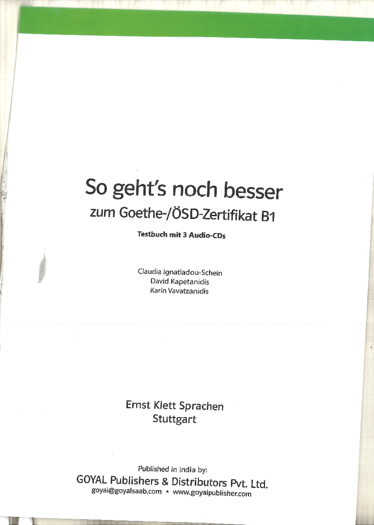 So Geht's noch besser B1 - German Language - Studocu