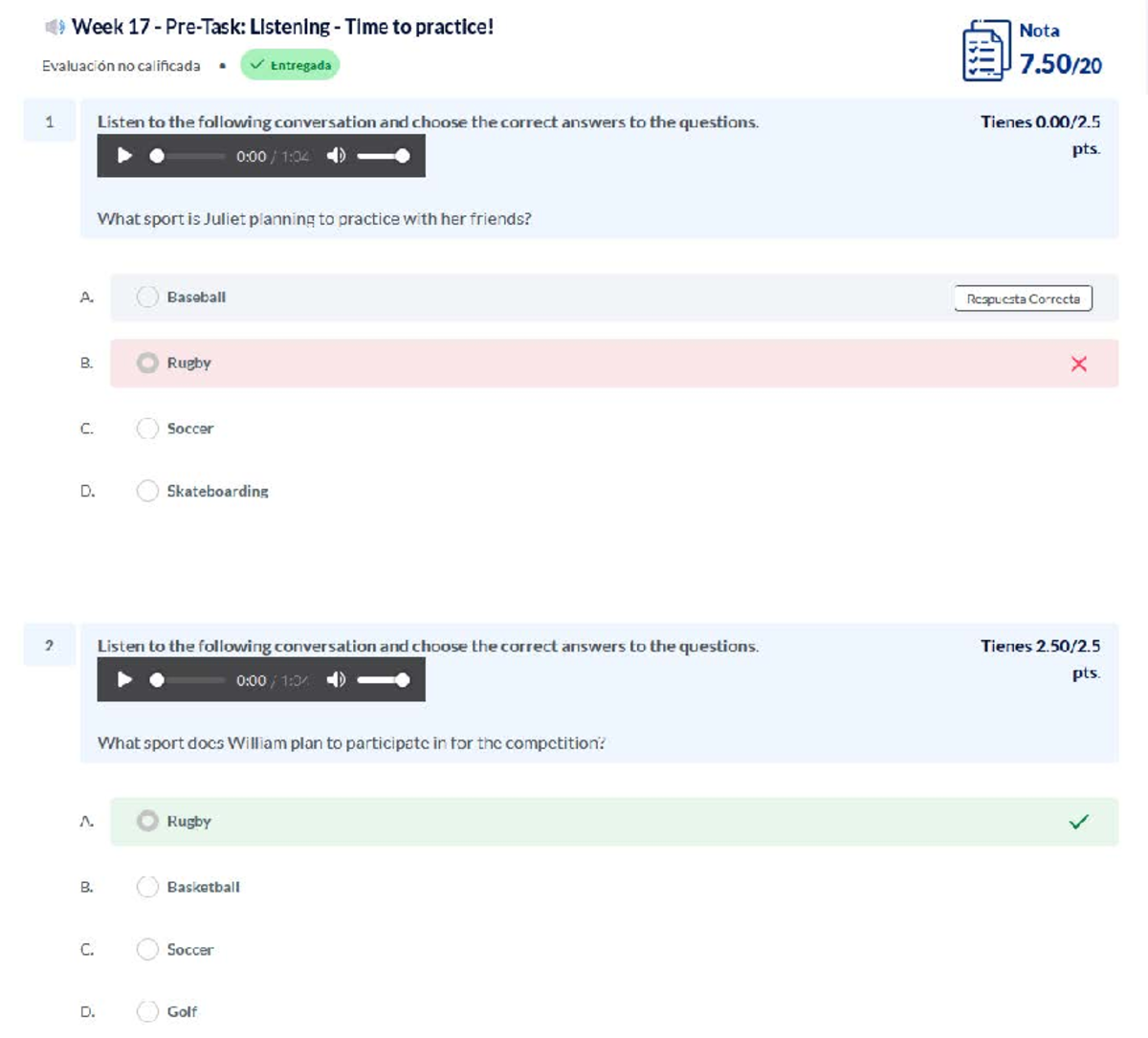 Week 17 - Pre-Task: Listening - Time to practice! - Week 17 Listening ...