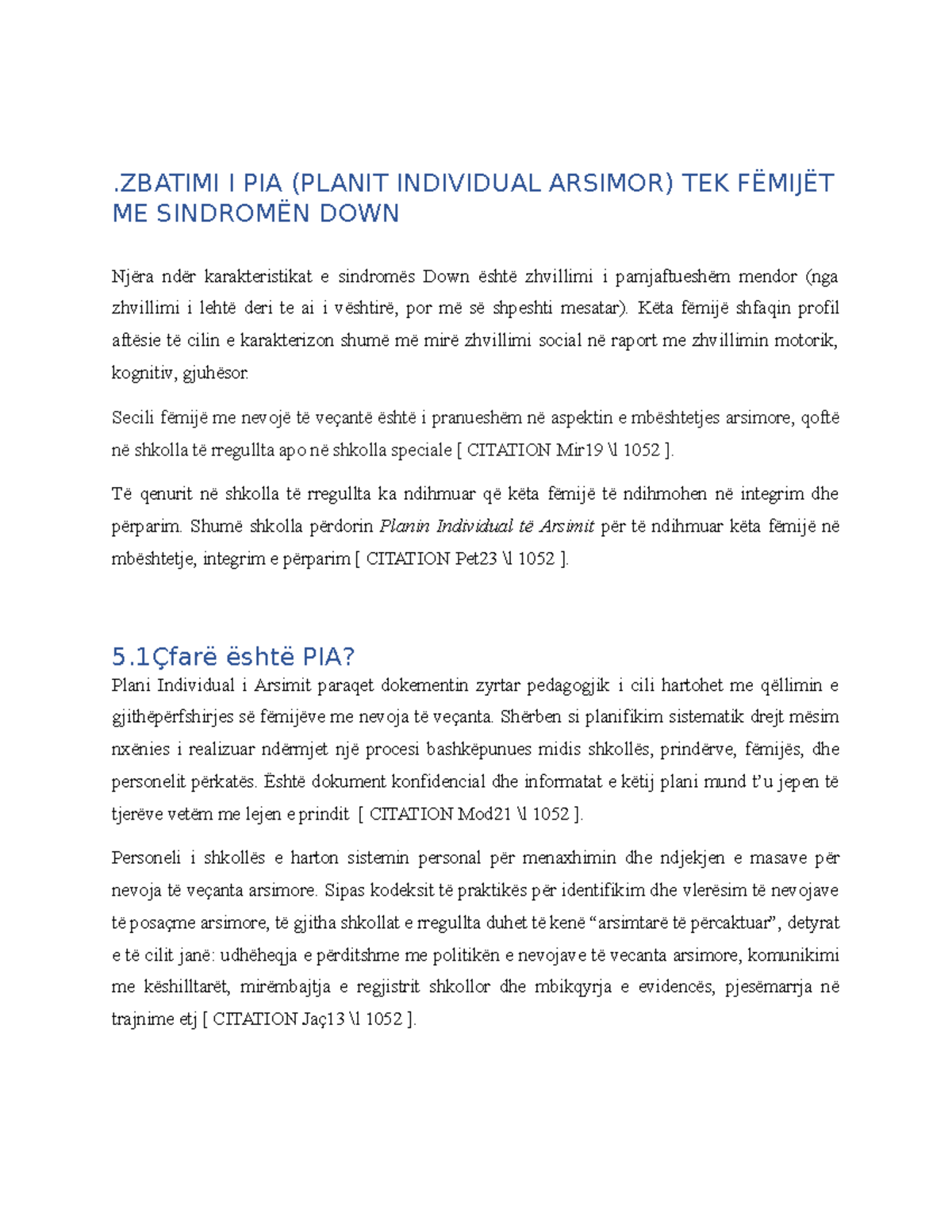 PIA - plani individual arsimor - .ZBATIMI I PIA (PLANIT INDIVIDUAL ...