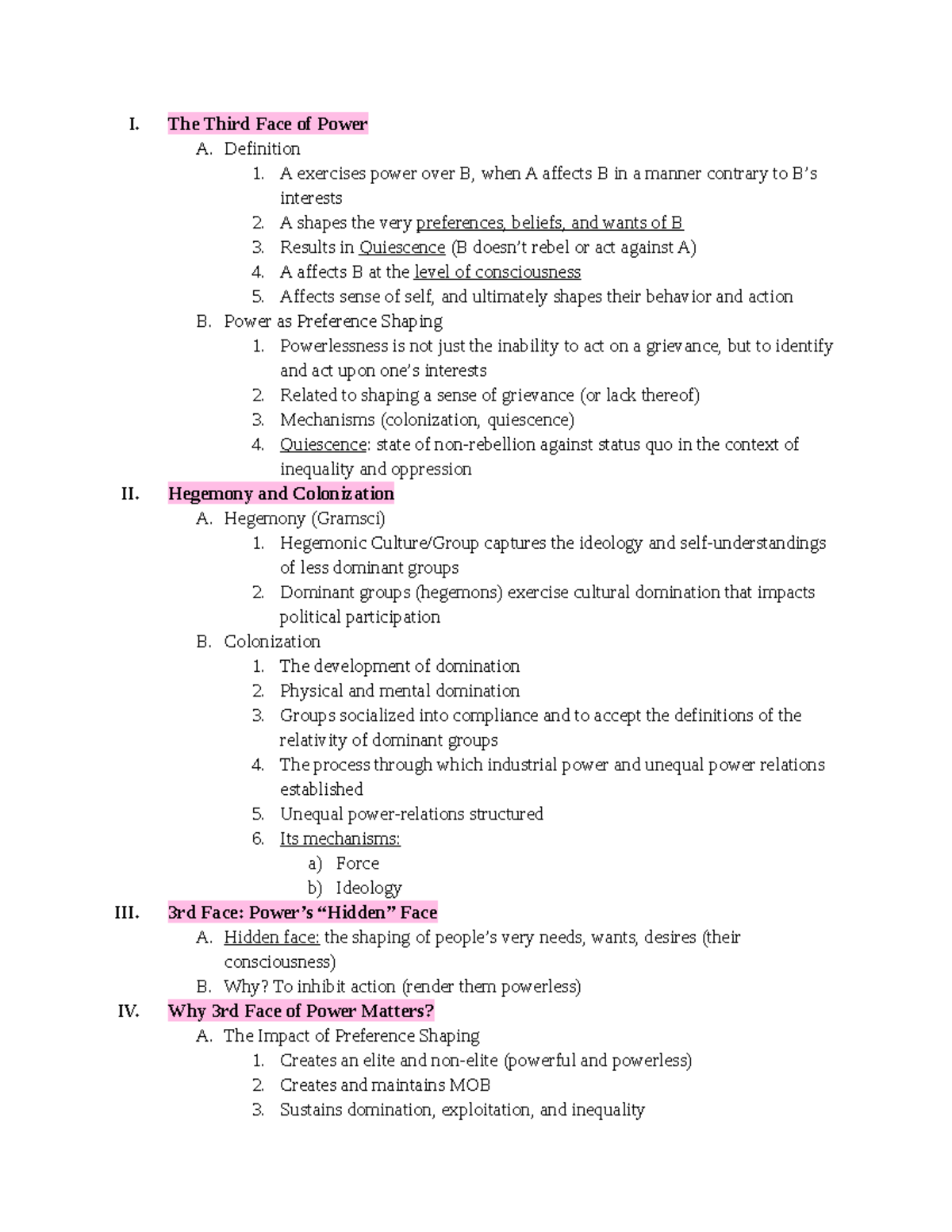 The Third Face of Power - lecture notes - I. The Third Face of Power A ...