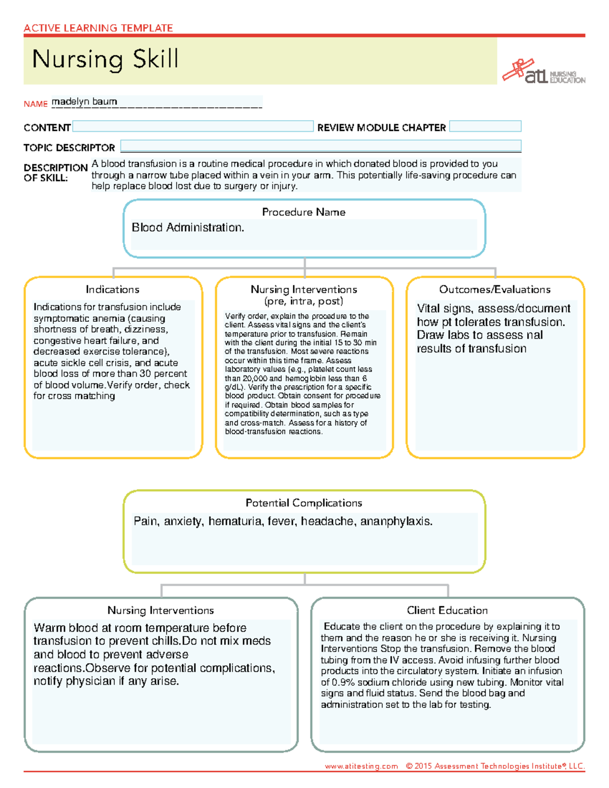 Blood administration - Indications Nursing Interventions Client ...