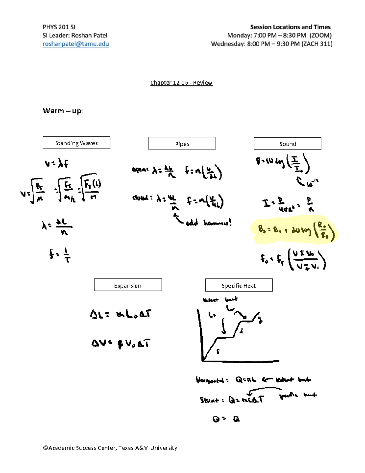 12 1 21 Session 5- Review - SI Leader: Andrew Tran Sunday: 3:00 PM – 5: ...