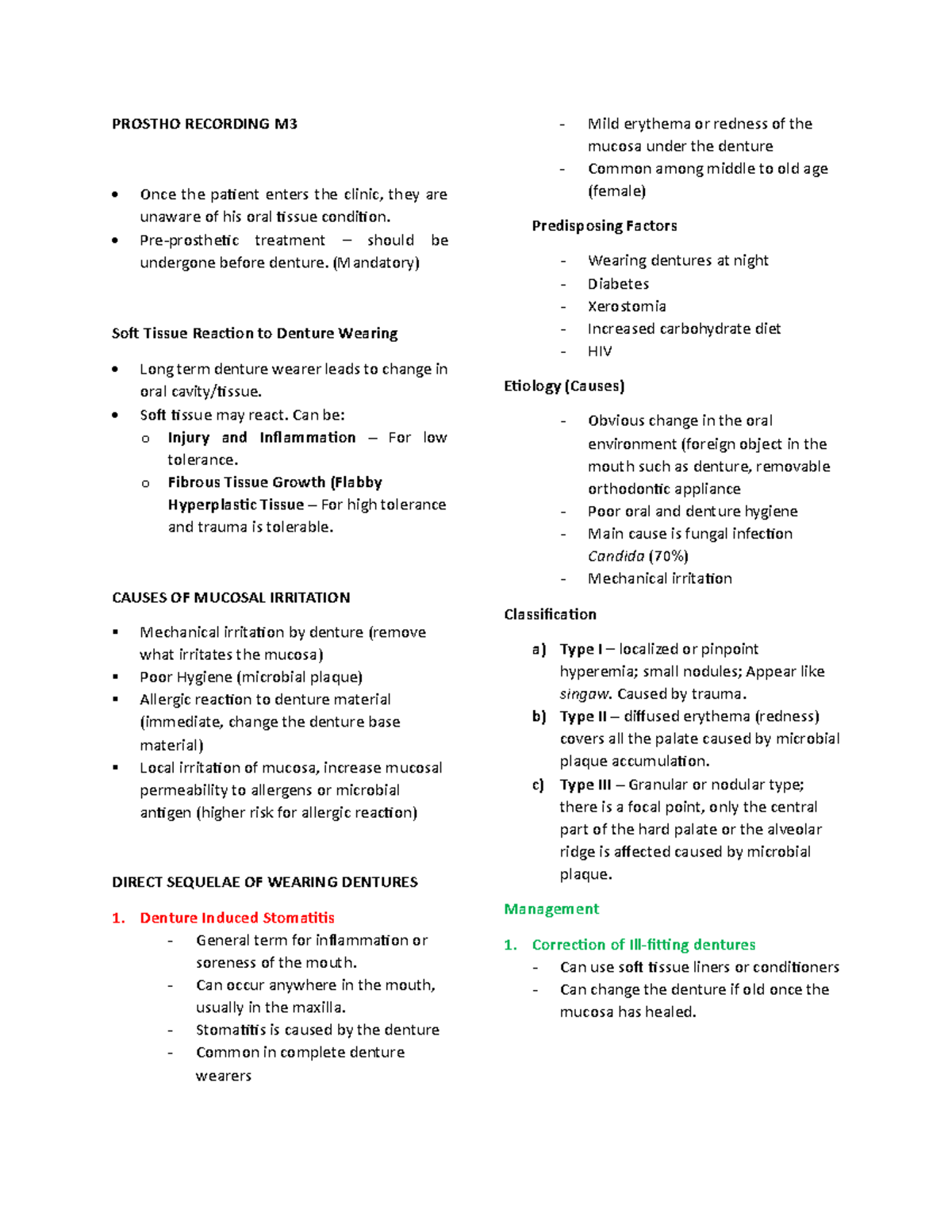 Prosthodontics - PROSTHO RECORDING M Once the patient enters the clinic ...