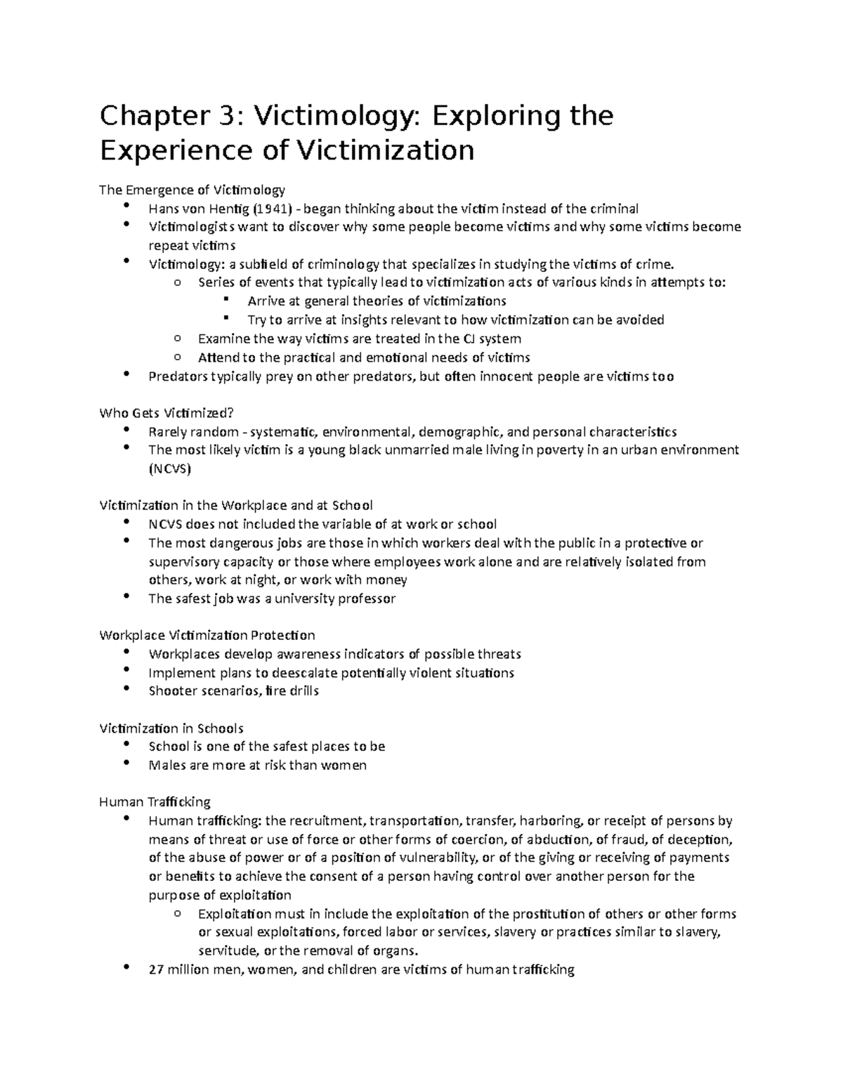Chapter 3 Victimology CJ315 - CJ 315 - BSU - Studocu