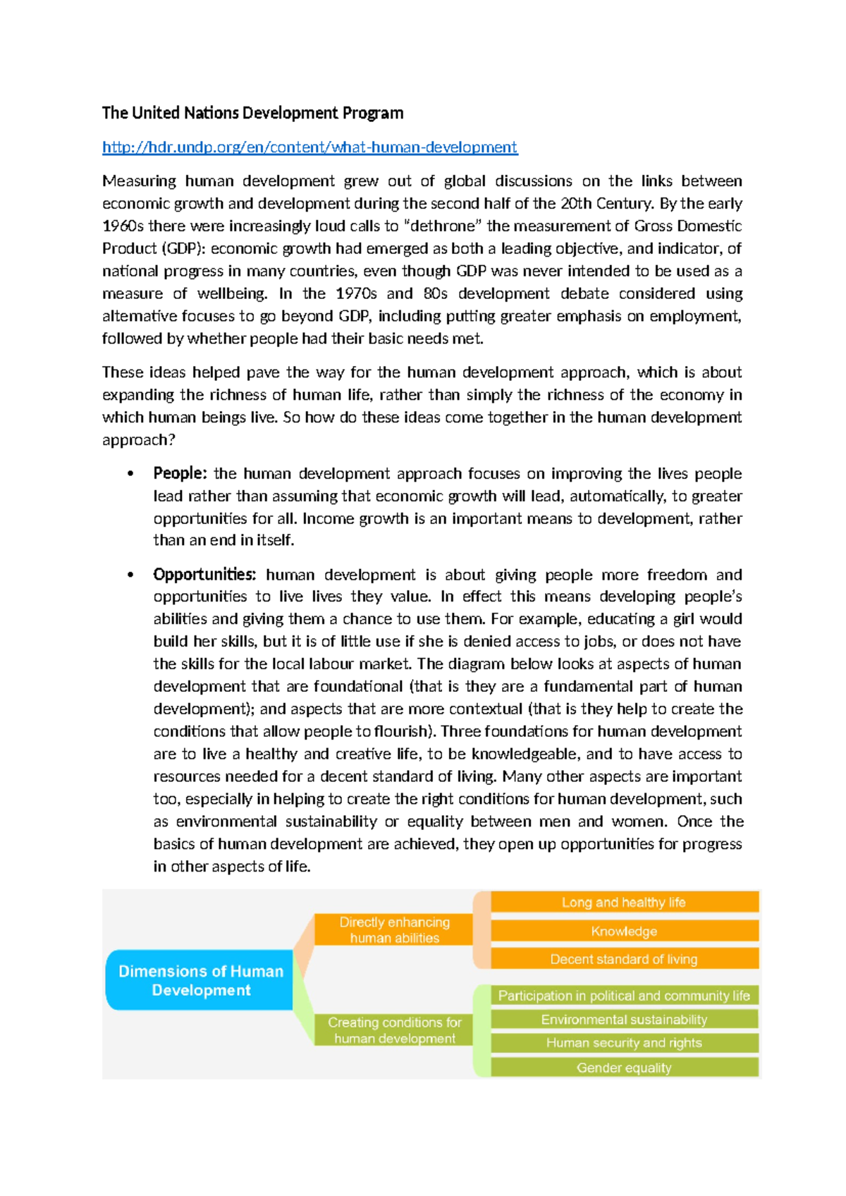 The United Nations Development Program - undp/en/content/what-human ...