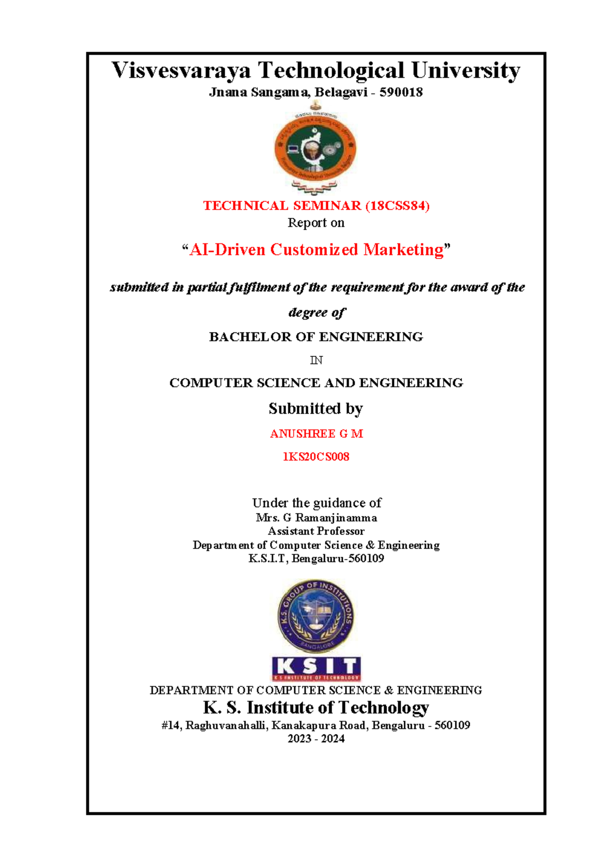 Technical Seminar -Report Format - Visvesvaraya Technological ...