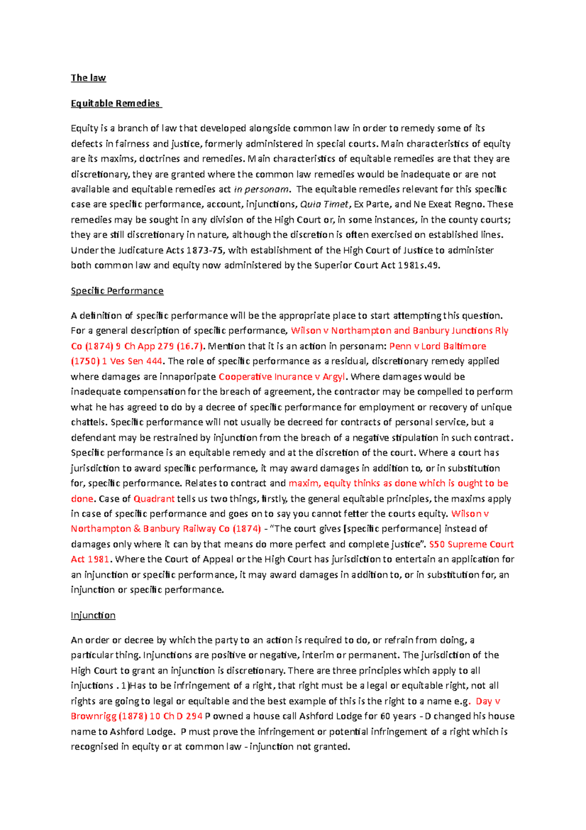 Definition of equity and equitable remedies - The law Equitable ...