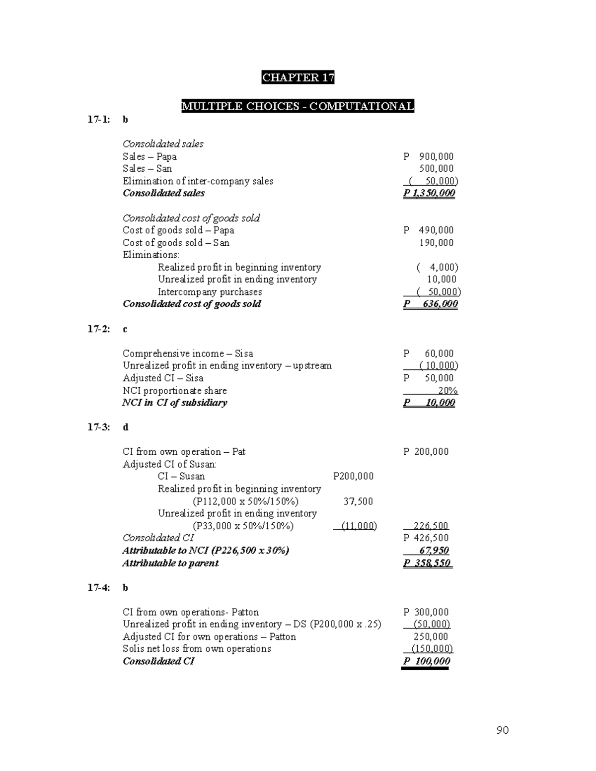 Chapter 16 (Answer Key) - CHAPTER 17 MULTIPLE CHOICES - COMPUTATIONAL ...