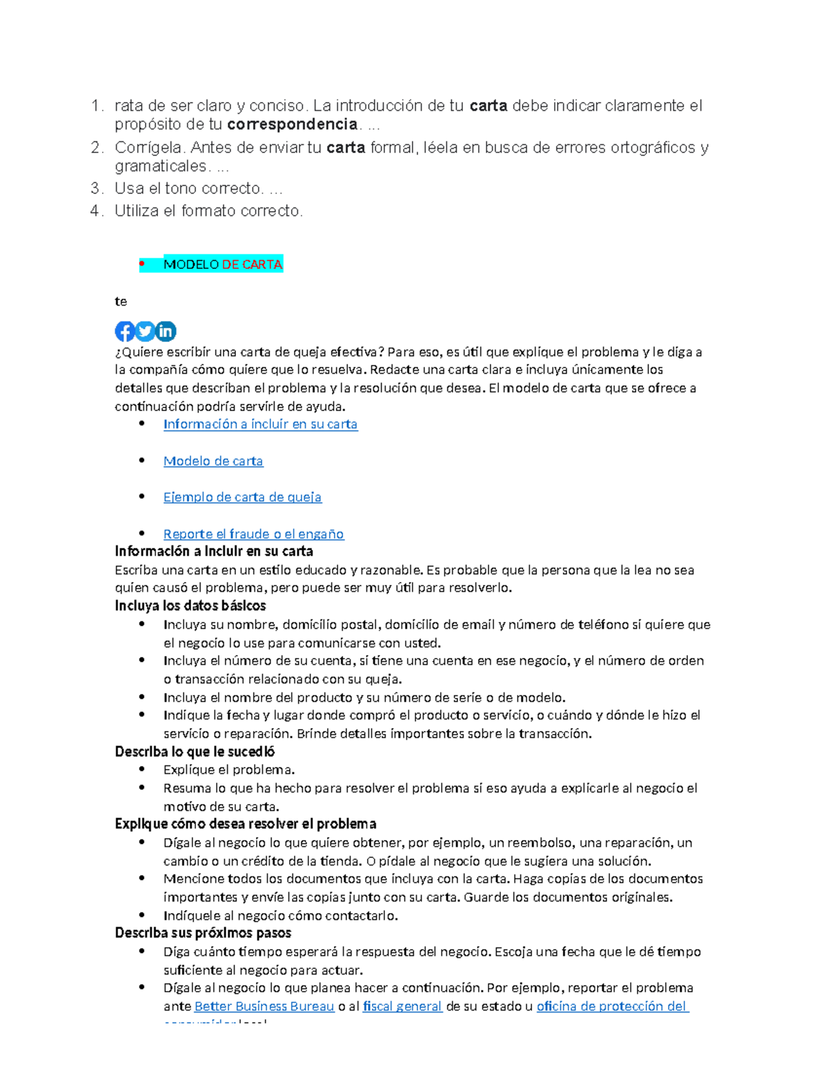 Rata de ser claro y conciso - 1. rata de ser claro y conciso. La ...