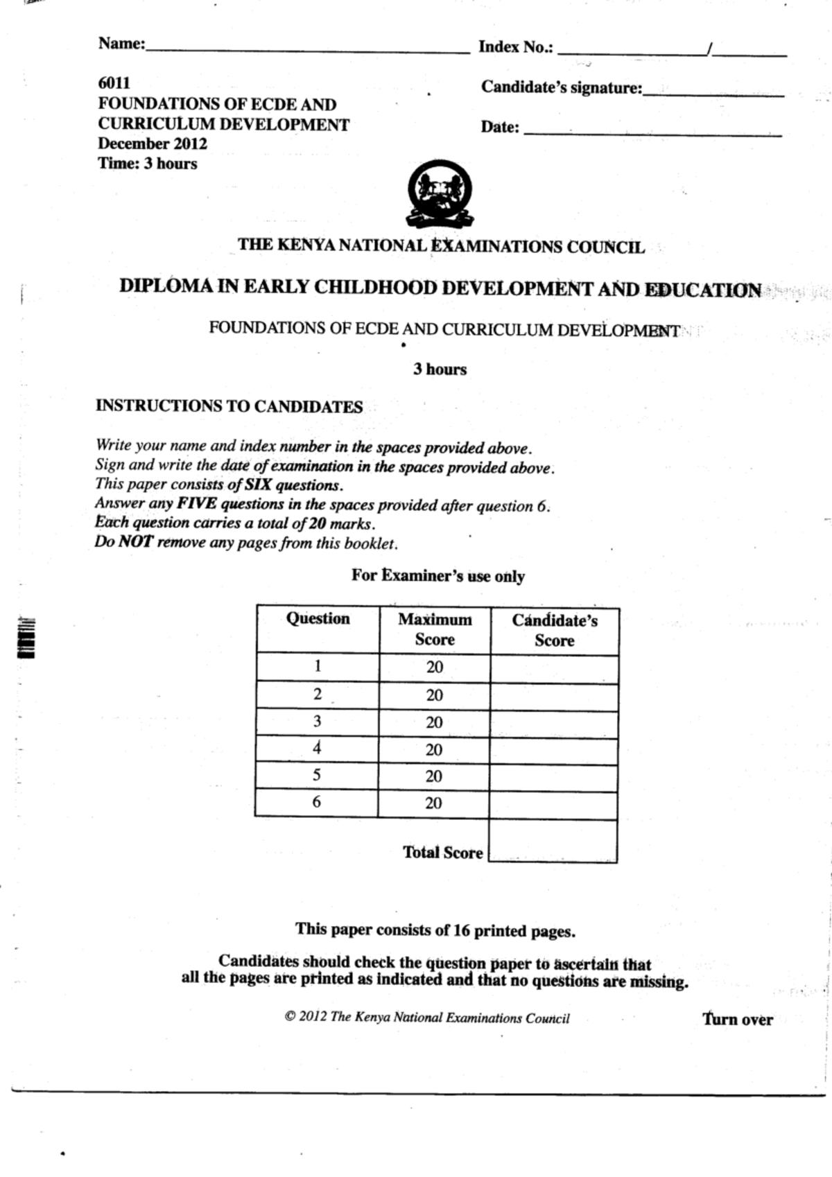 6011-foundations of ecde and curriculum development-2012 - Fundamentals ...