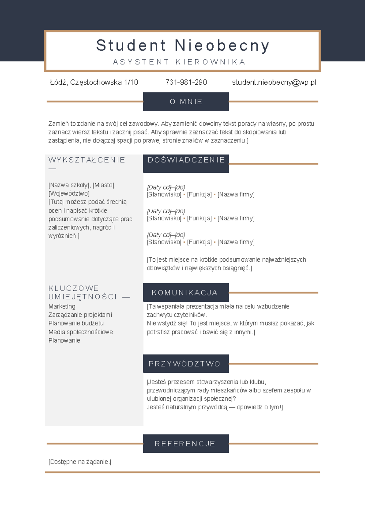 Student Nieobecny - wefasdad - S t u d e n t N i e o b e c n y A S Y S T E N T K I E R O W N I K ...