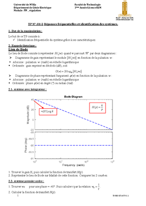 TP 01-1 réponses temporelles et Identifications des systèmes - Méthode Broïda : La méthode de ...