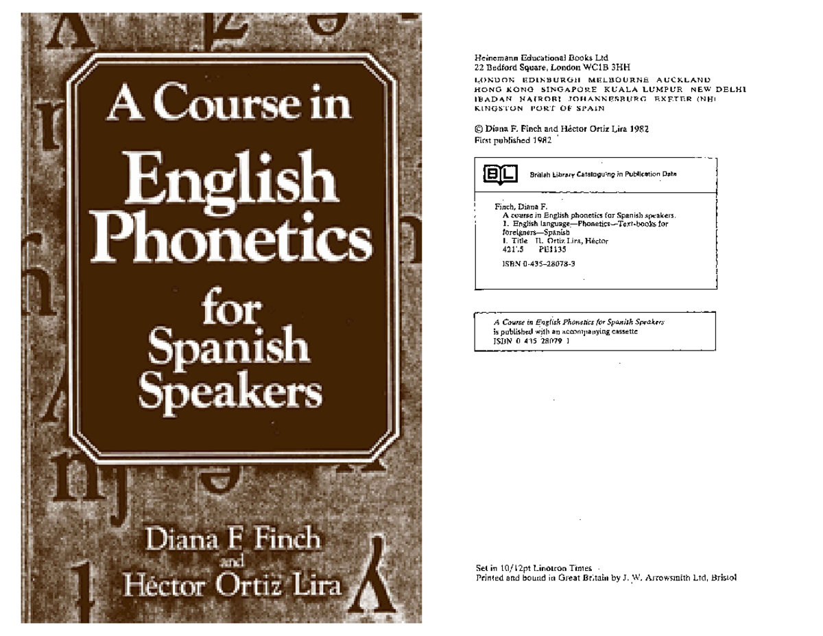 A course in english phonetics to hispanics - Ingles - Studocu