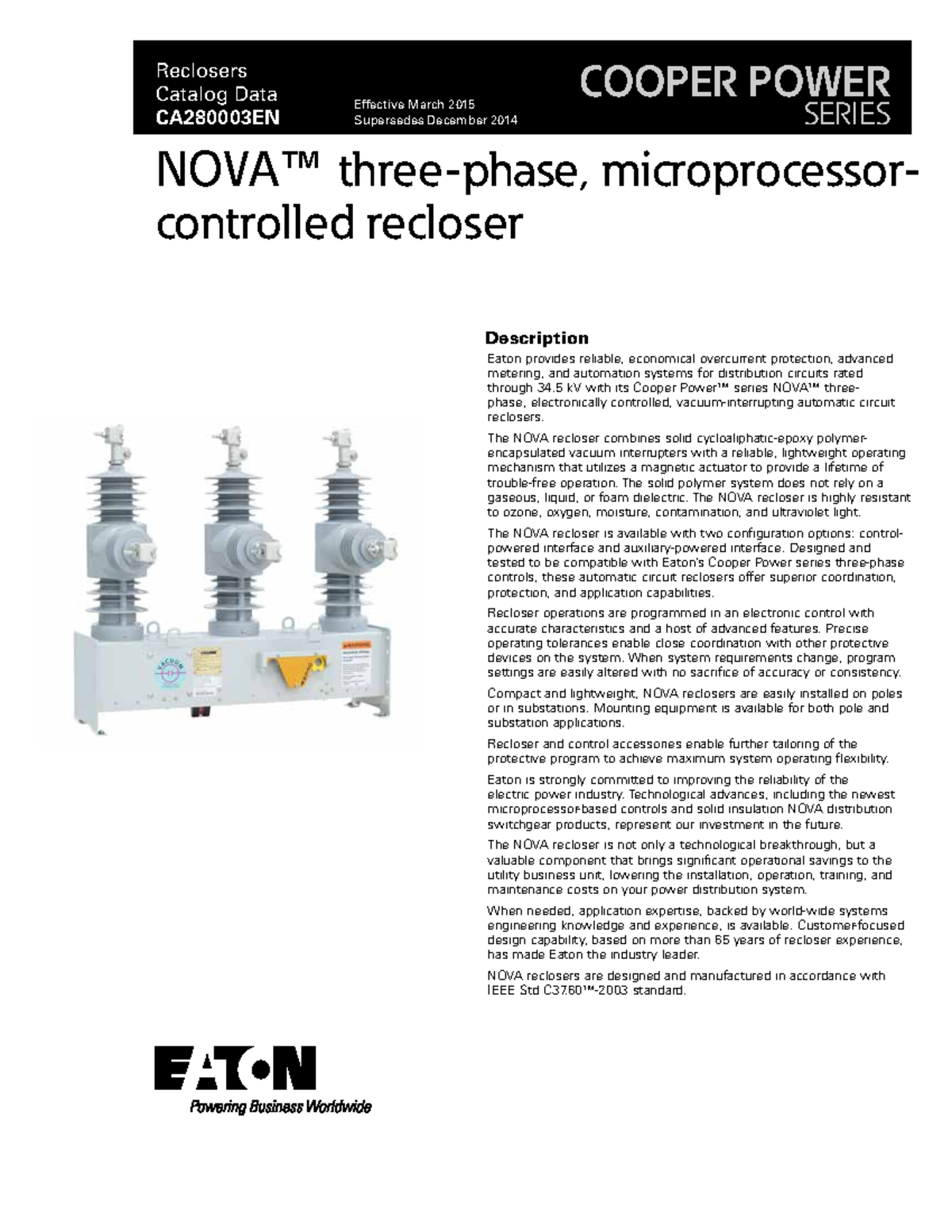 Catalogue recloser cooper 3 pha en - Eaton provides reliable ...