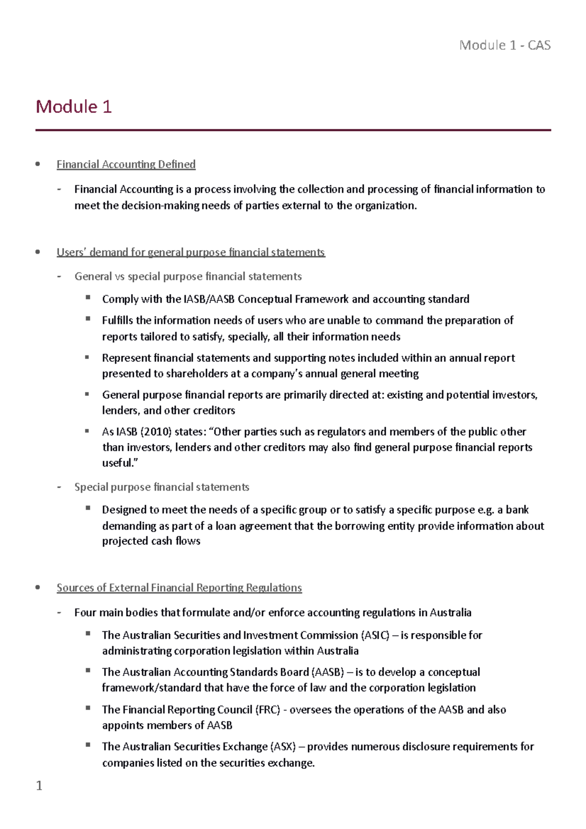 Module 1 - Lecture 1 - Module 1 Financial Accounting Defined ...