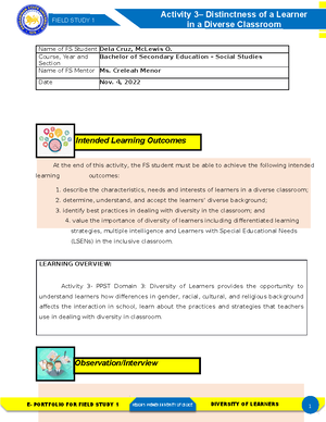 Activity-1 EGM - TEACHING INTERNSHIP ACTIVITY - Activity 1 Teaching ...