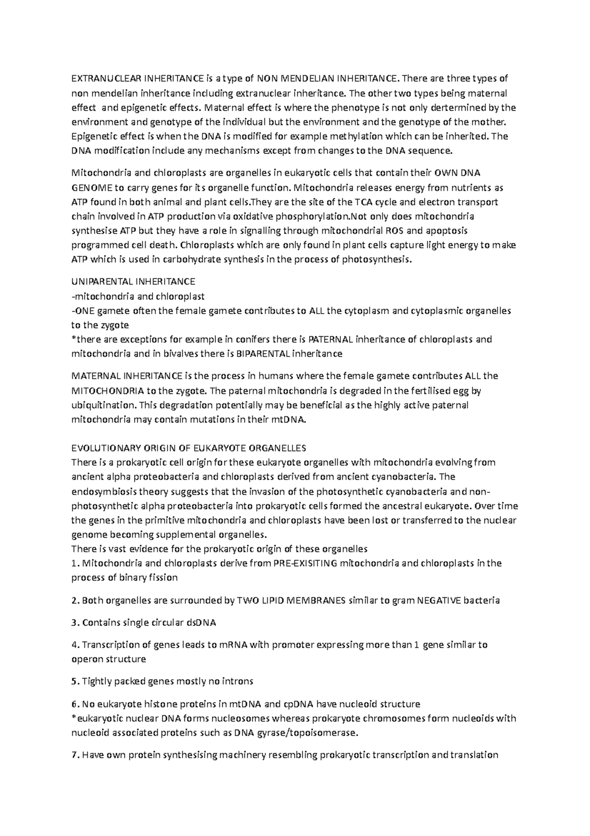 L7+8 Extranuclear inheritance - EXTRANUCLEAR INHERITANCE is a type of ...